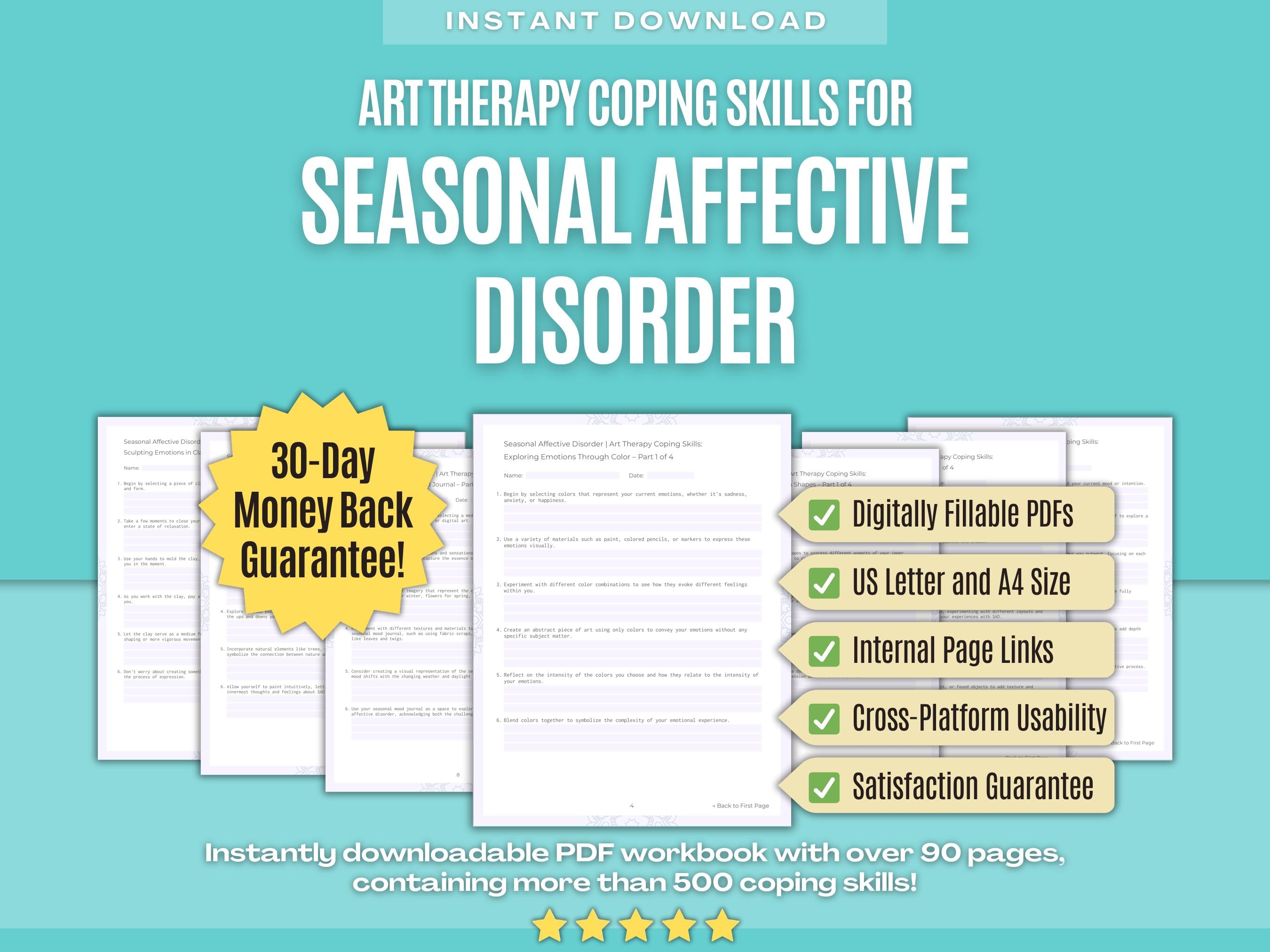 Seasonal Affective Disorder Art Therapy Coping Skills Workbook ...