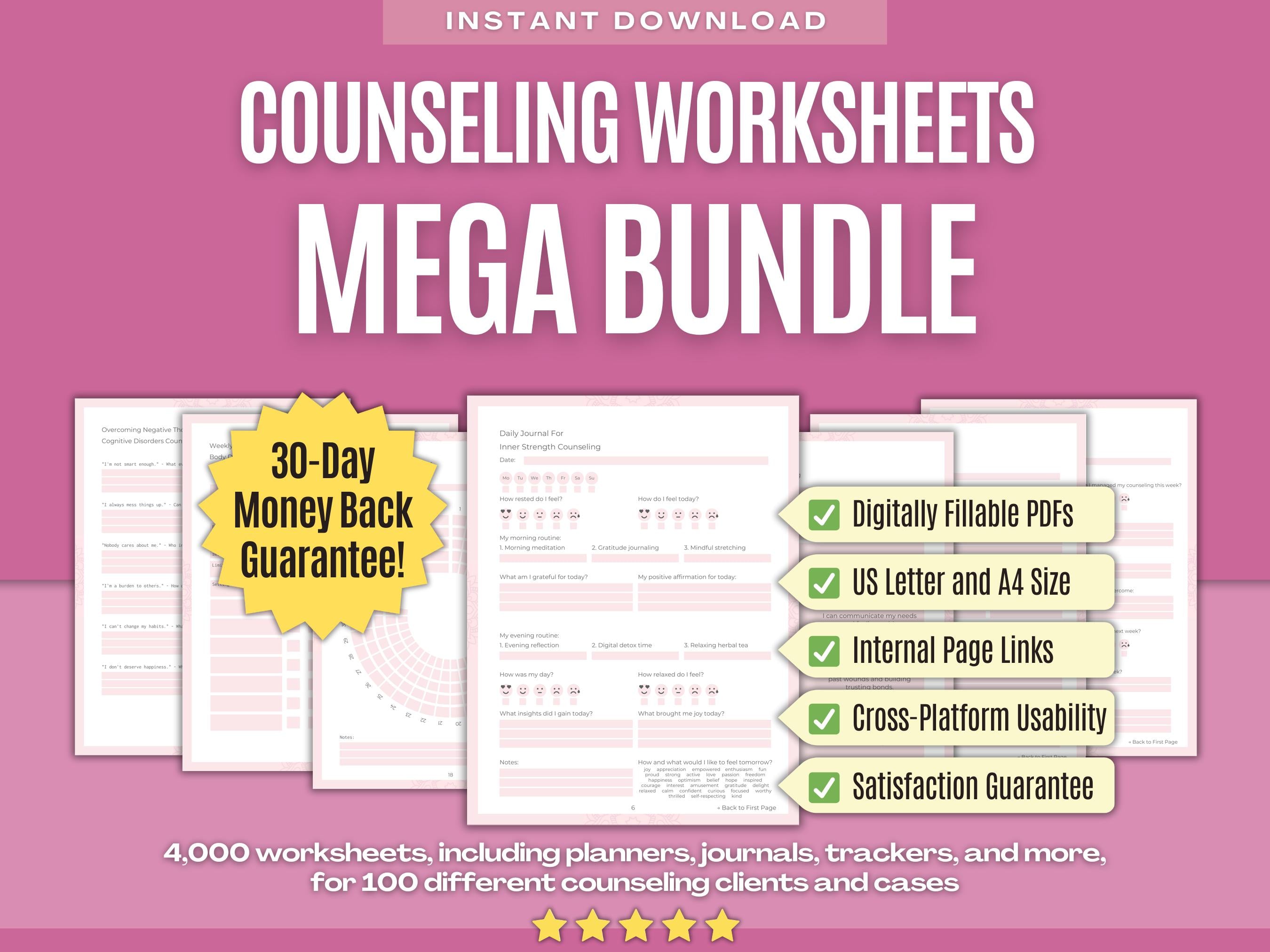 4,000+ Counseling Worksheets Mega Bundle | Karlstein Publishing