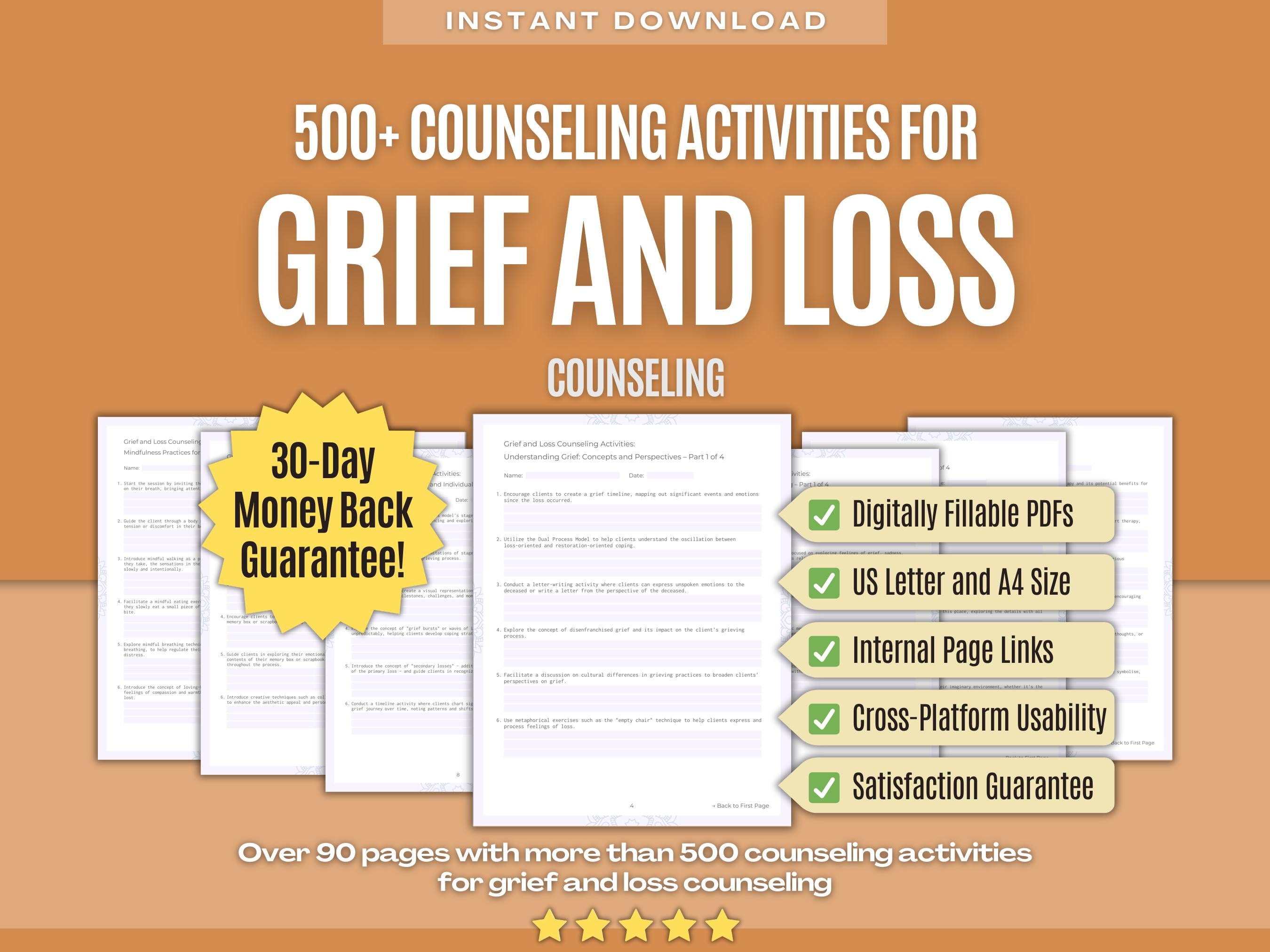 500+ Grief and Loss Counseling Activities Workbook | Karlstein Publishing