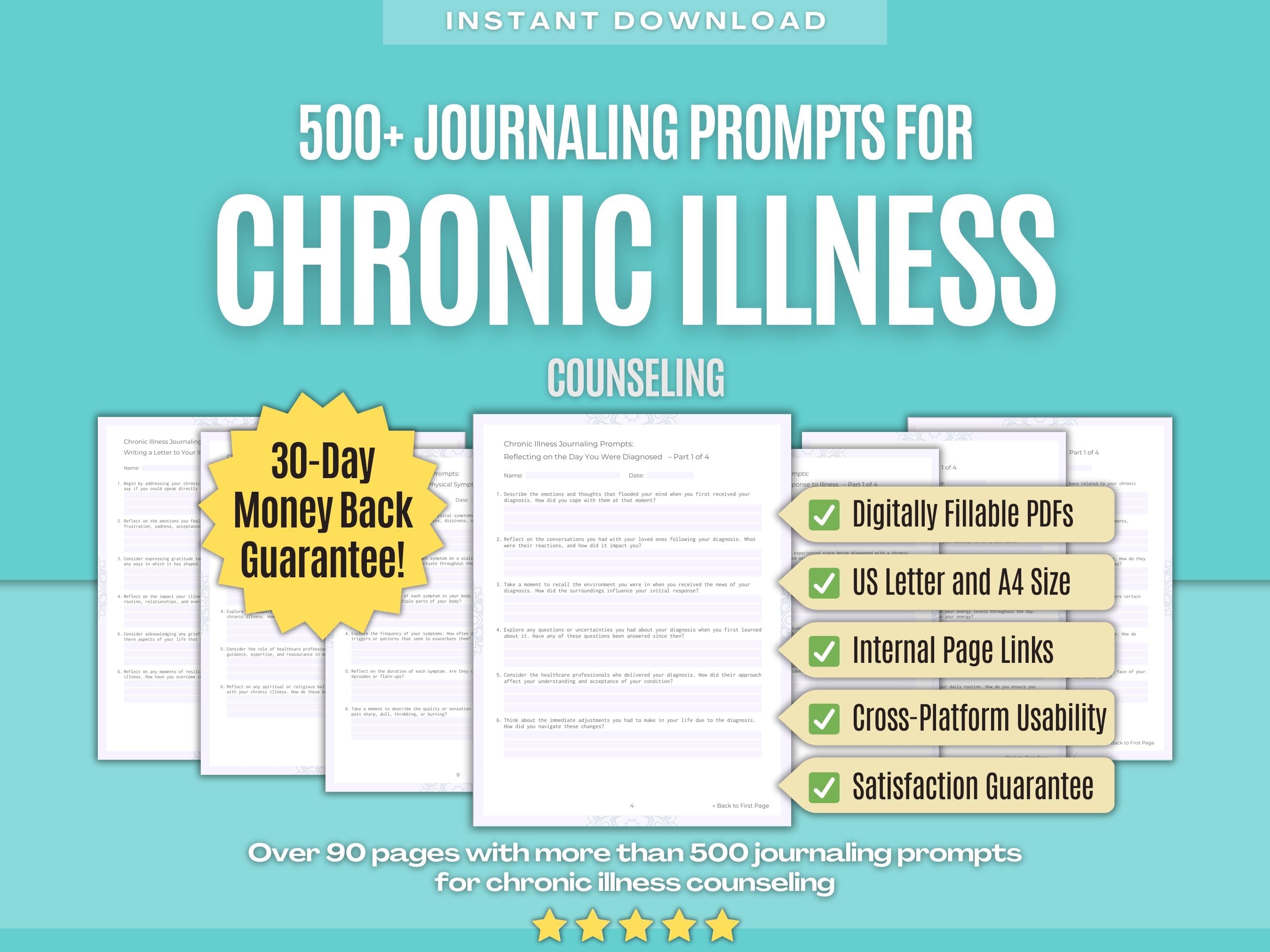500+ Chronic Illness Journaling Prompts Workbook | Karlstein Publishing