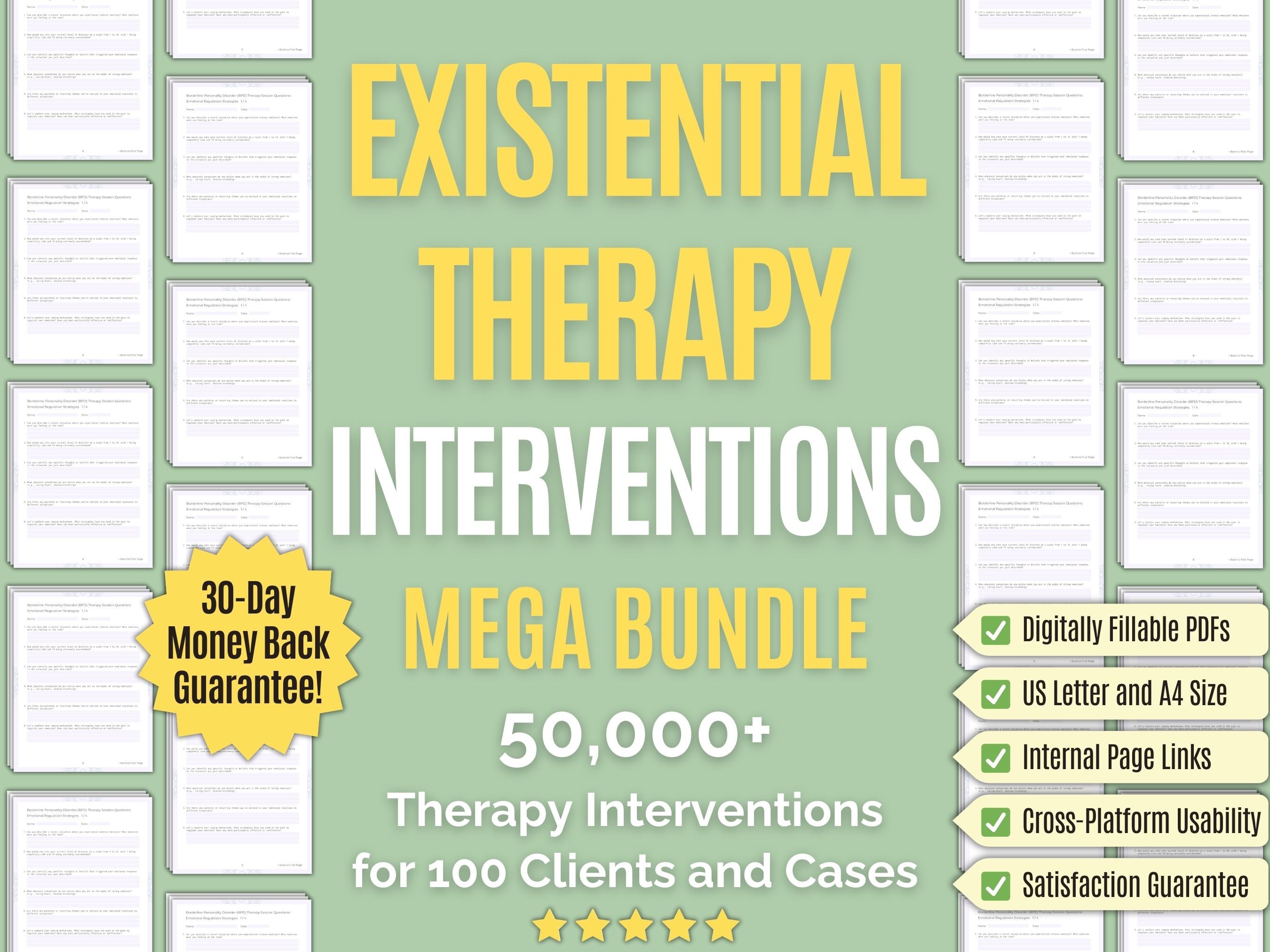 Existential Therapy Interventions Workbooks Mega Bundle – Karlstein Publishing