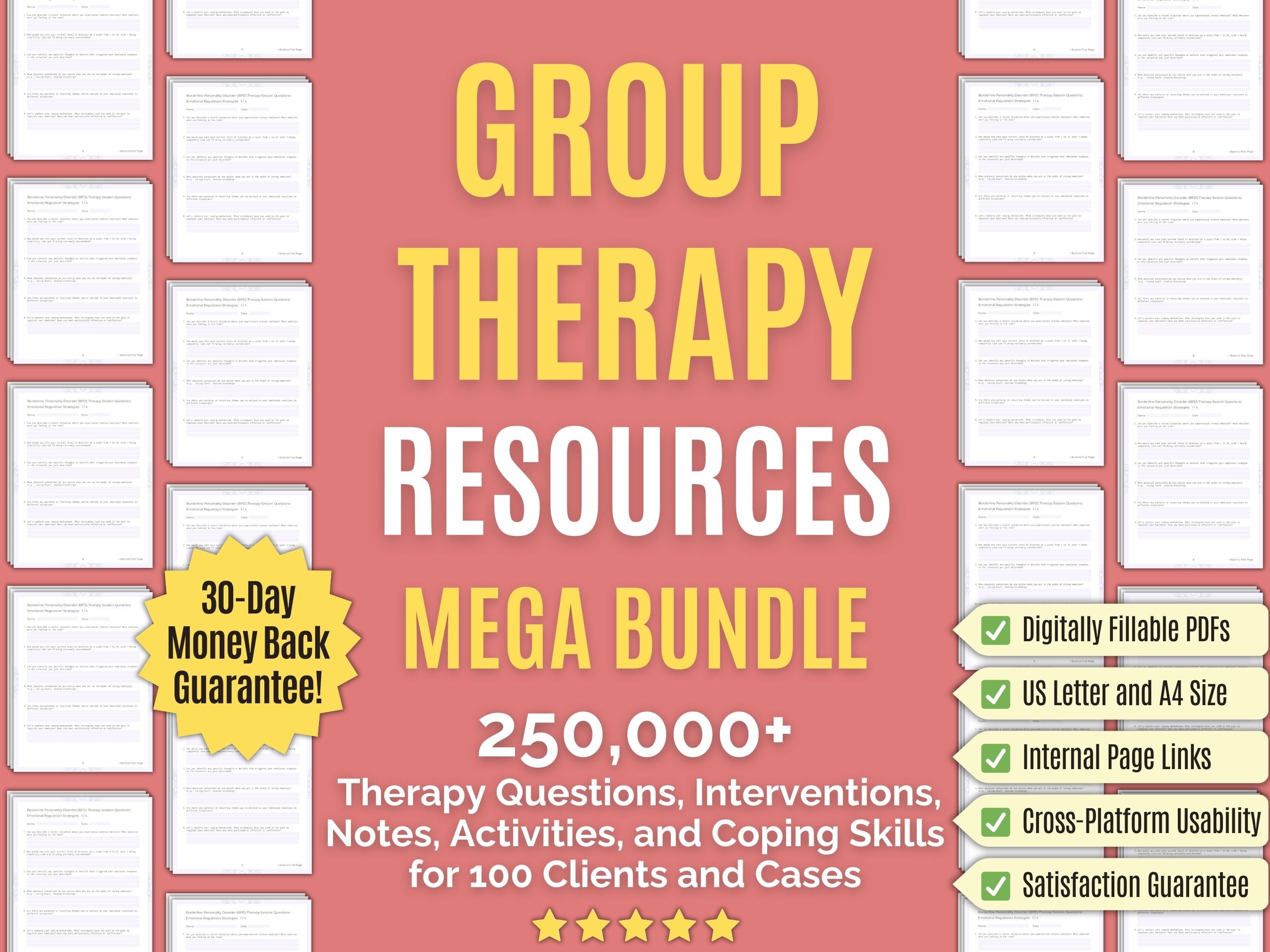 Group Therapy Resources Workbooks Mega Bundle | Karlstein Publishing