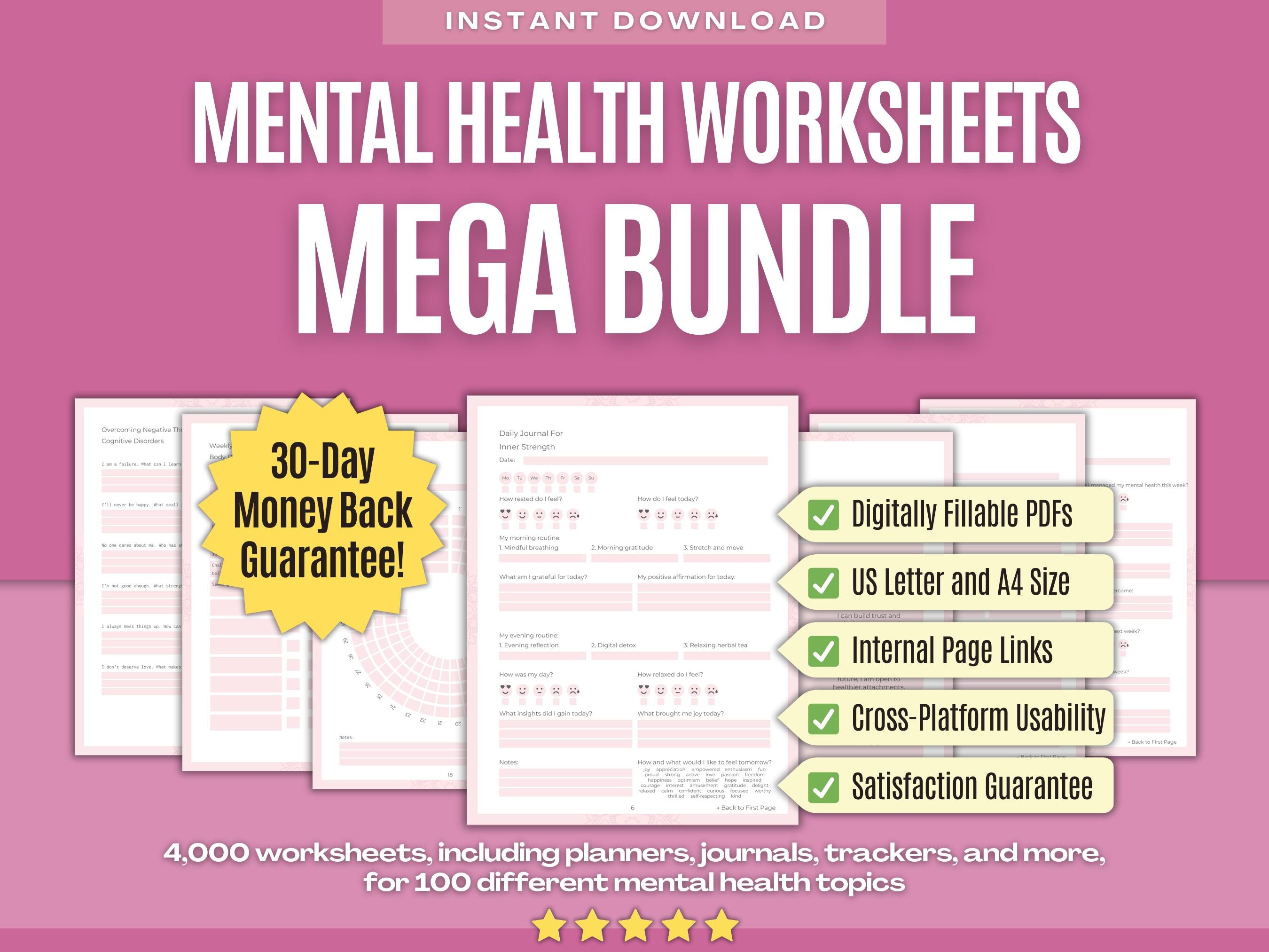 4,000+ Mental Health Worksheets Mega Bundle | Karlstein Publishing