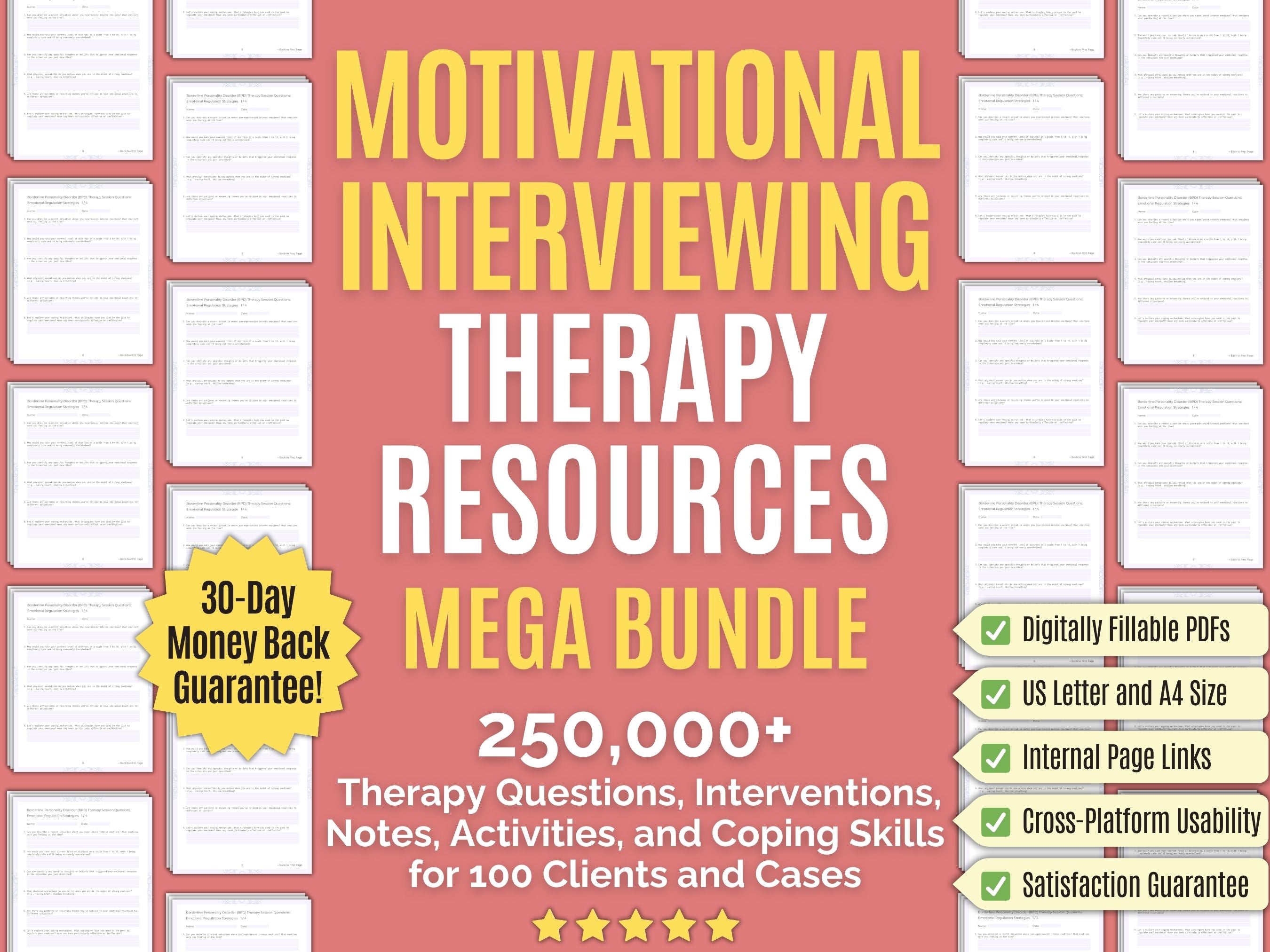 Motivational Interviewing Therapy Resources Workbooks Mega Bundle – Karlstein Publishing