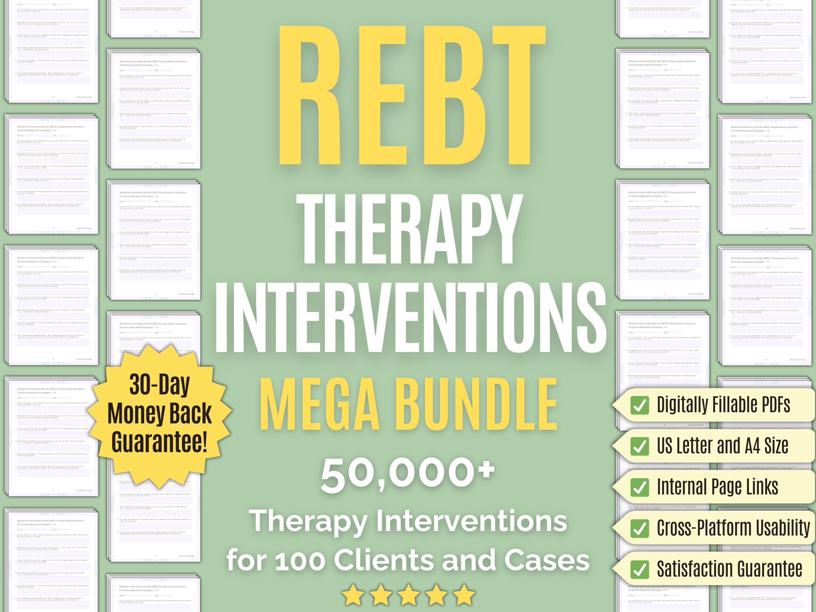 Rational Emotive Behavior Therapy (REBT) Interventions Mega Bundle ...