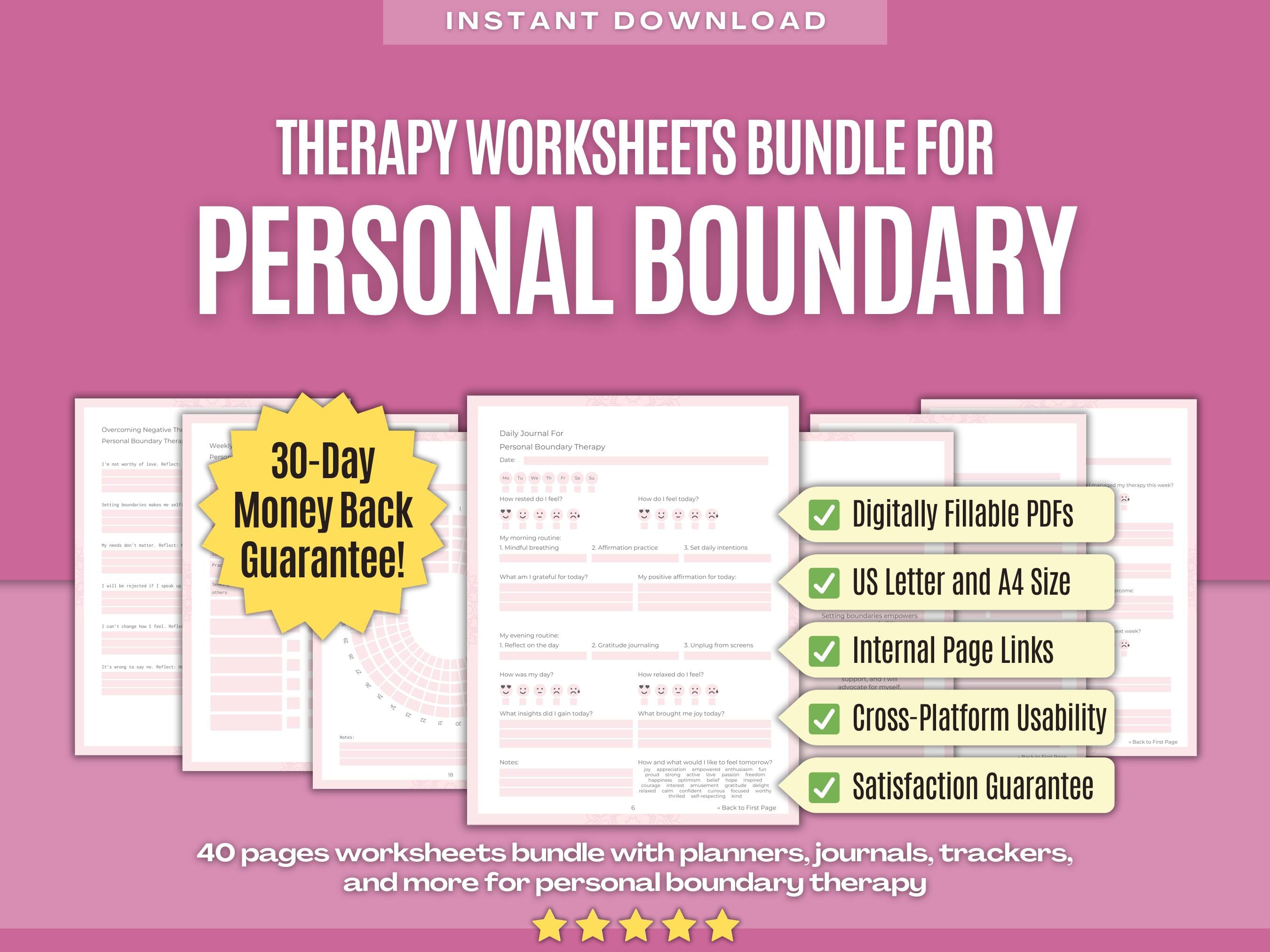 Personal Boundary PDF Worksheets Bundle | Karlstein Publishing