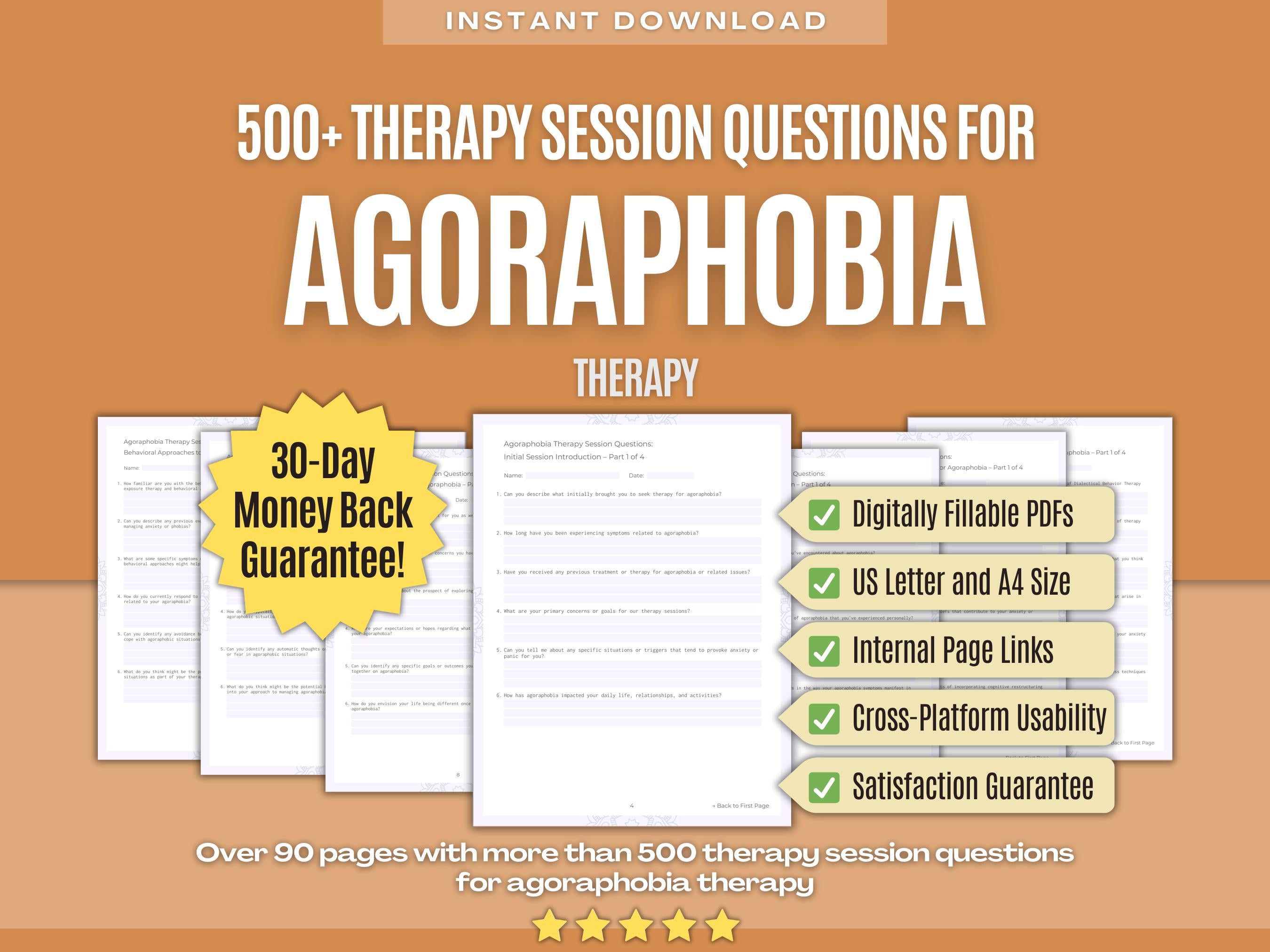 500+ Agoraphobia Therapy Session Questions Workbook | Karlstein Publishing
