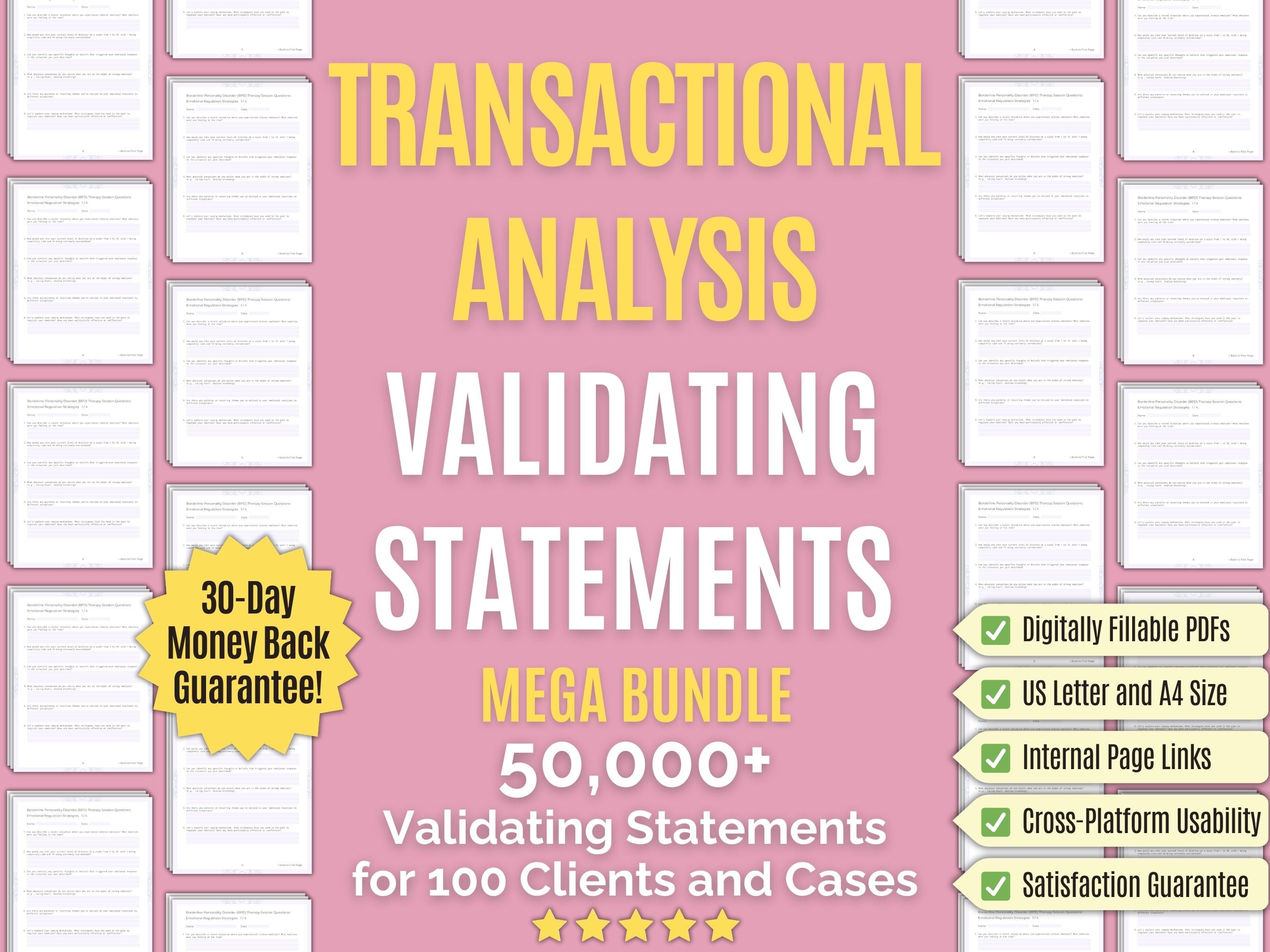Transactional Analysis Validating Statements Workbooks Mega Bundle ...