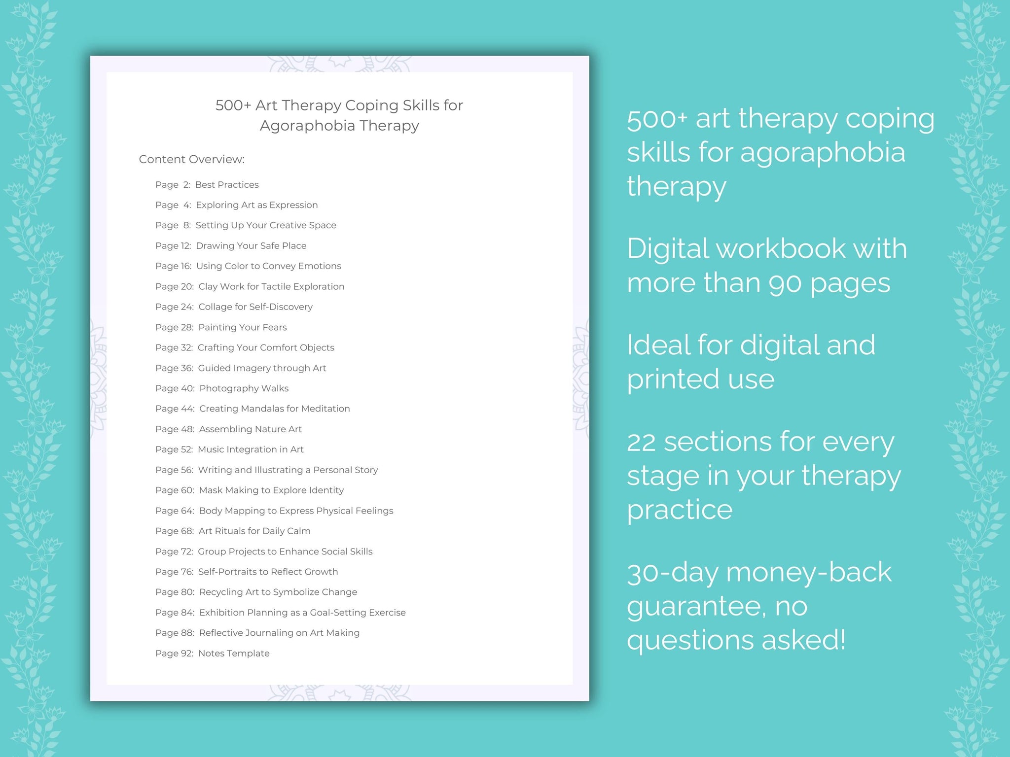 Agoraphobia Art Therapy Coping Skills Workbook | Karlstein Publishing