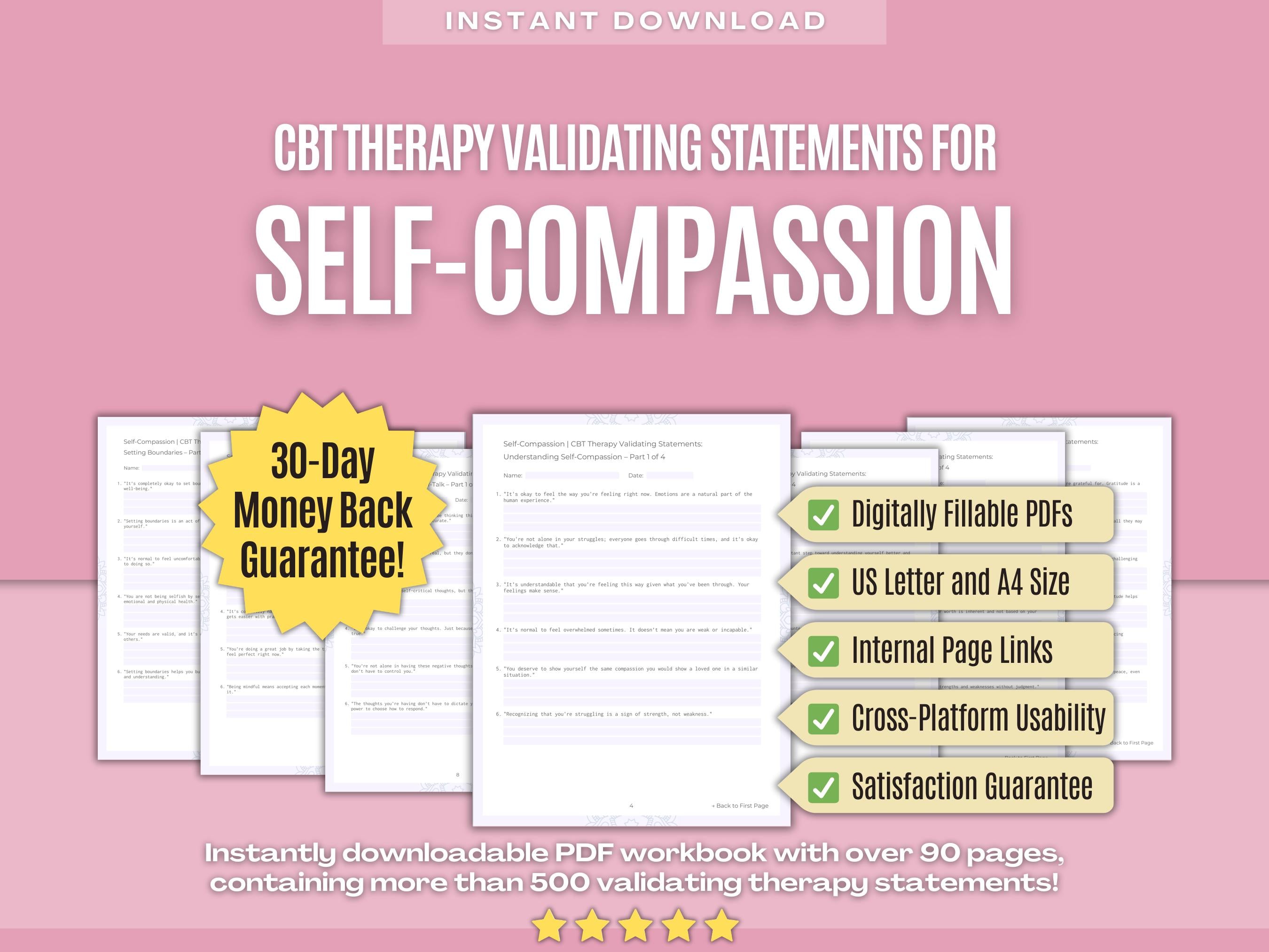 Self-Compassion CBT Validating Statements Workbook – Karlstein Publishing