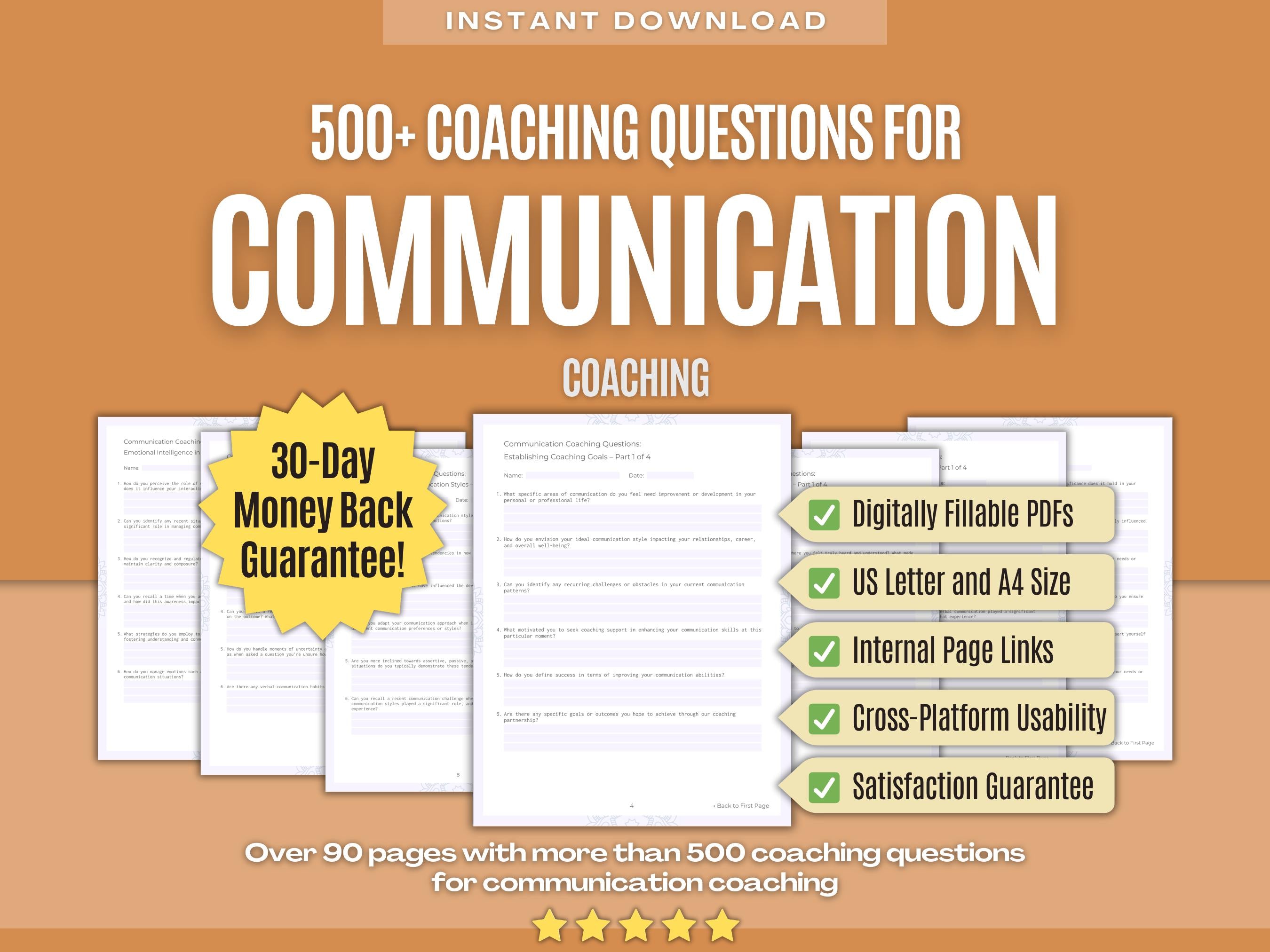500+ Communication Coaching Questions Workbook | Karlstein Publishing