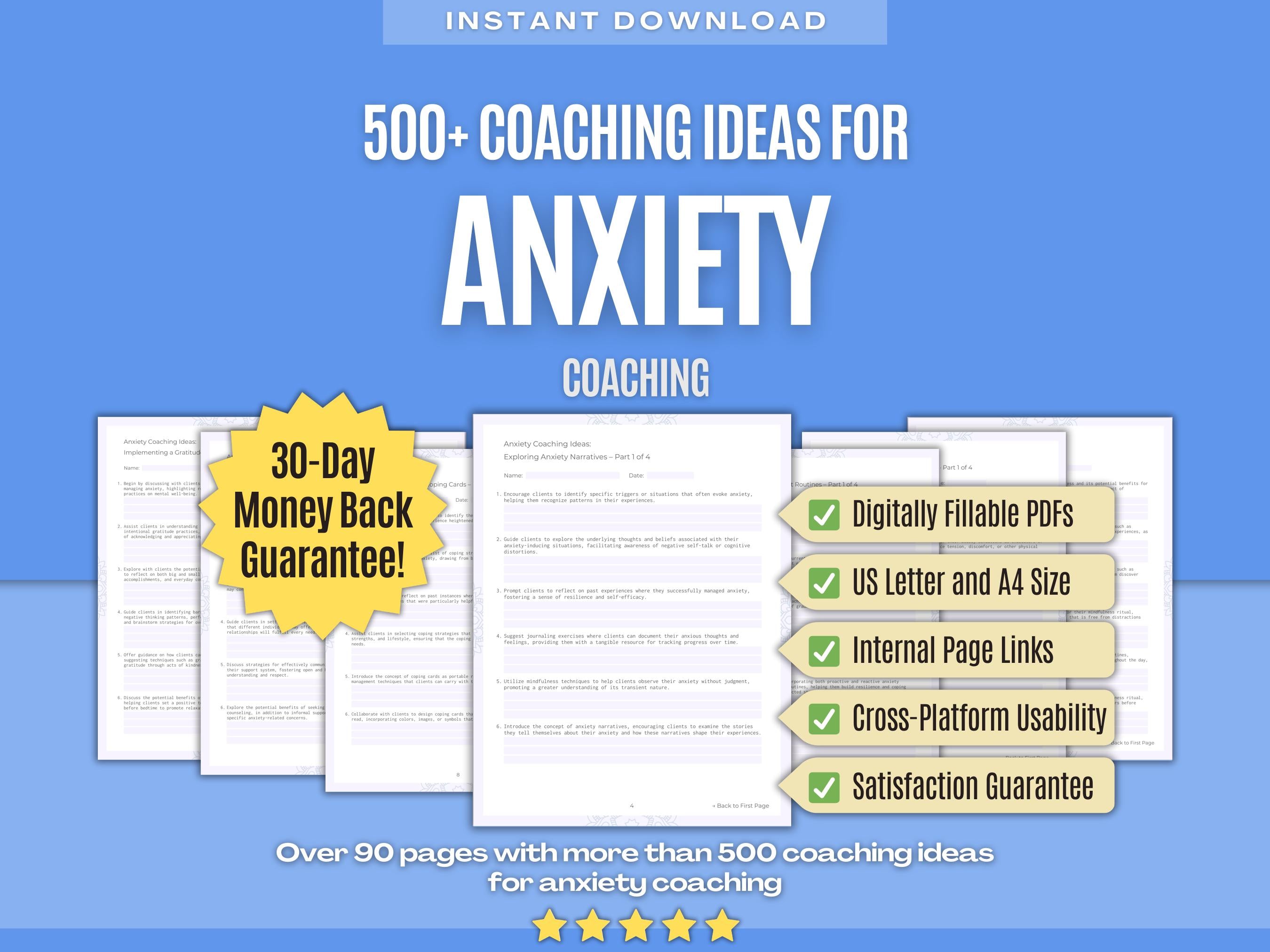 500+ Anxiety Coaching Ideas Workbook | Karlstein Publishing