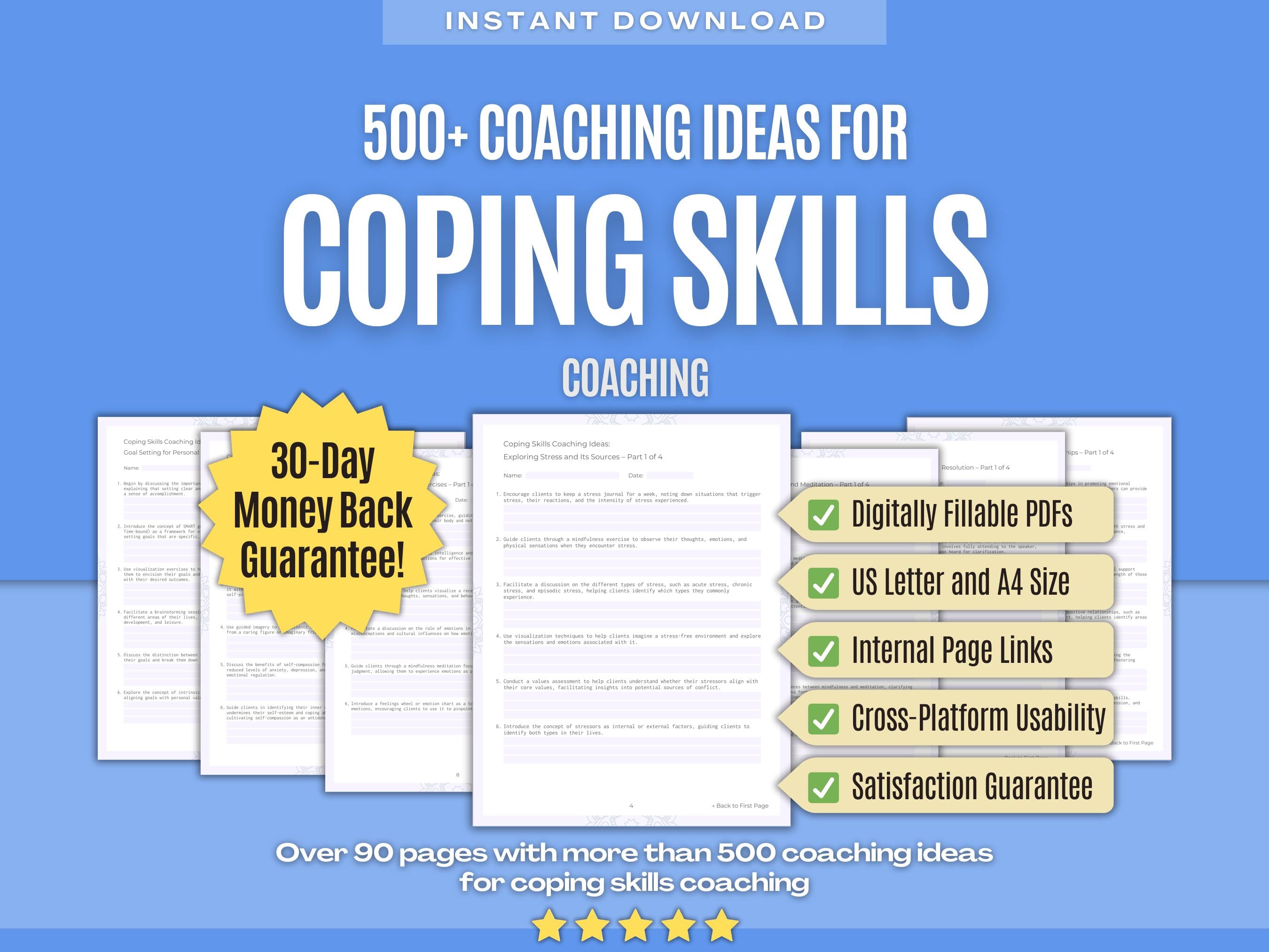 500+ Coping Skills Coaching Ideas Workbook | Karlstein Publishing