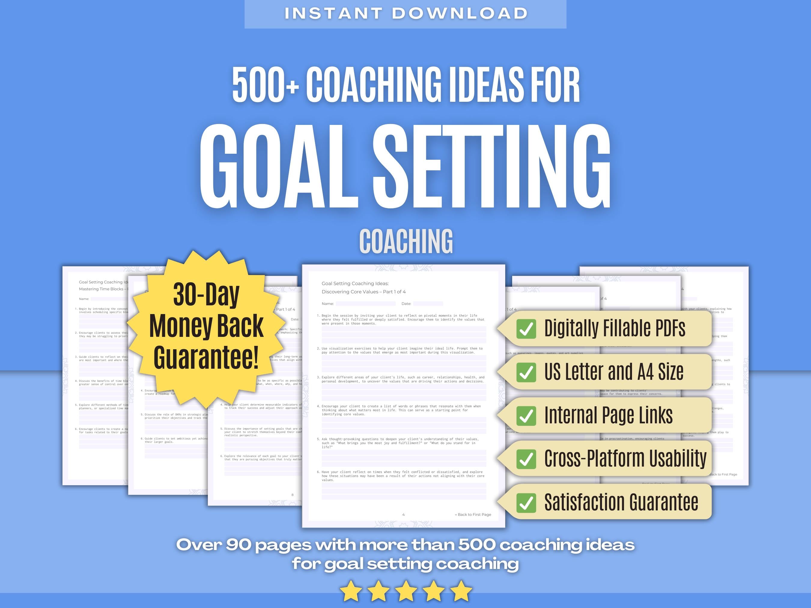 500+ Goal Setting Coaching Ideas Workbook | Karlstein Publishing