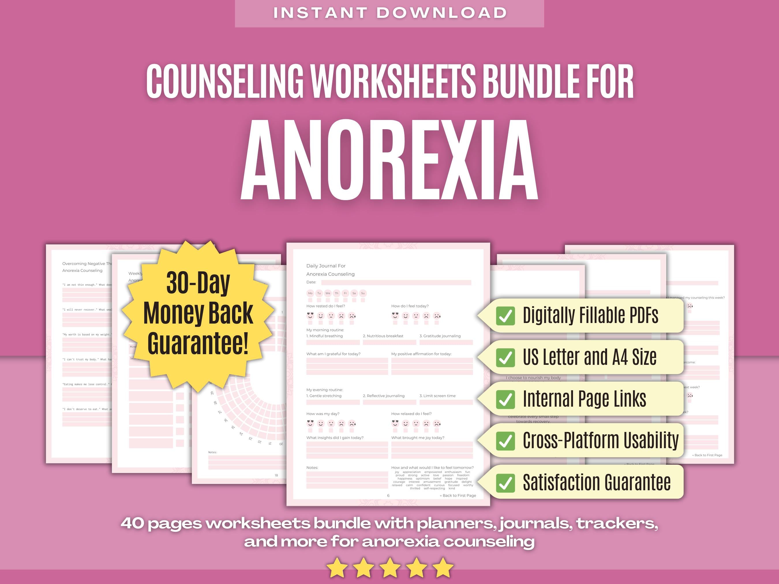 Anorexia PDF Worksheets Bundle | Karlstein Publishing