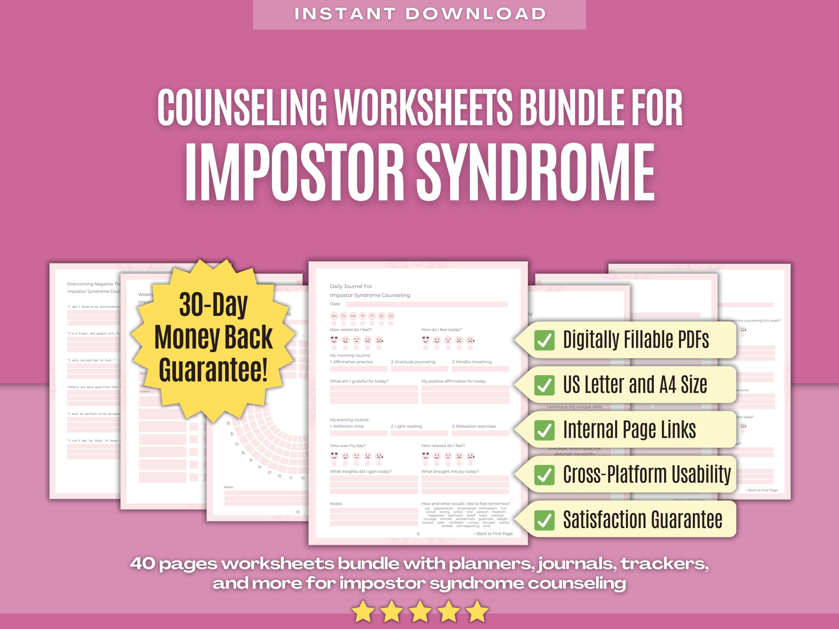 Impostor Syndrome PDF Worksheets Bundle | Karlstein Publishing