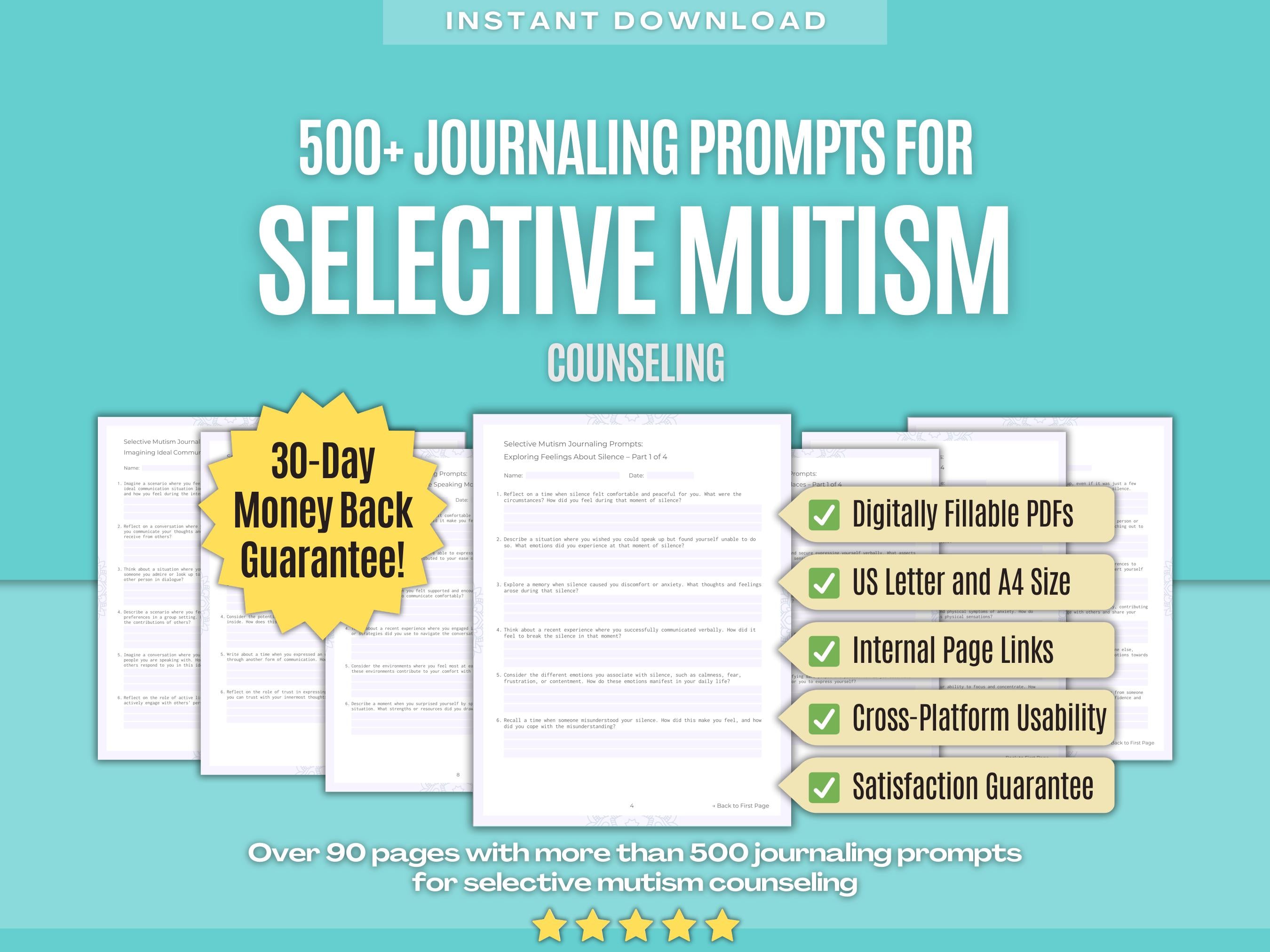 500+ Selective Mutism Journaling Prompts Workbook | Karlstein Publishing