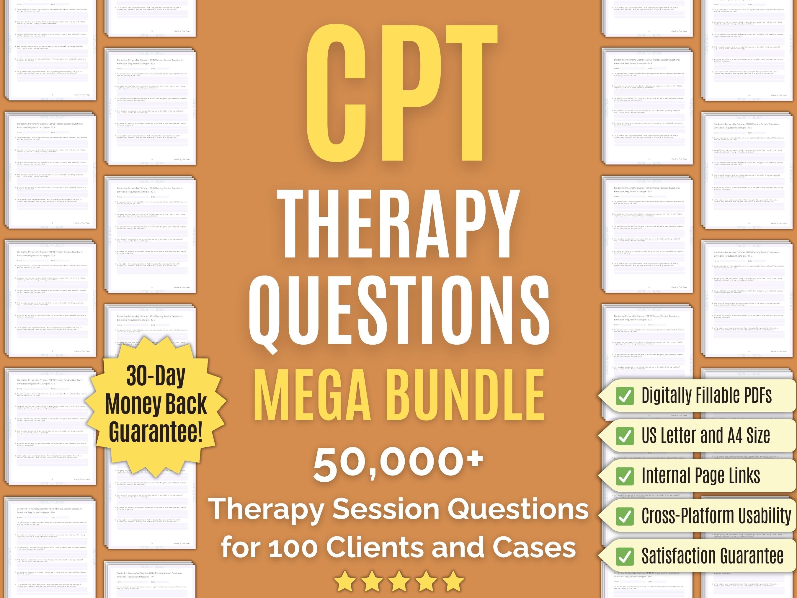 Cognitive Processing Therapy (CPT) Session Questions Mega Bundle ...
