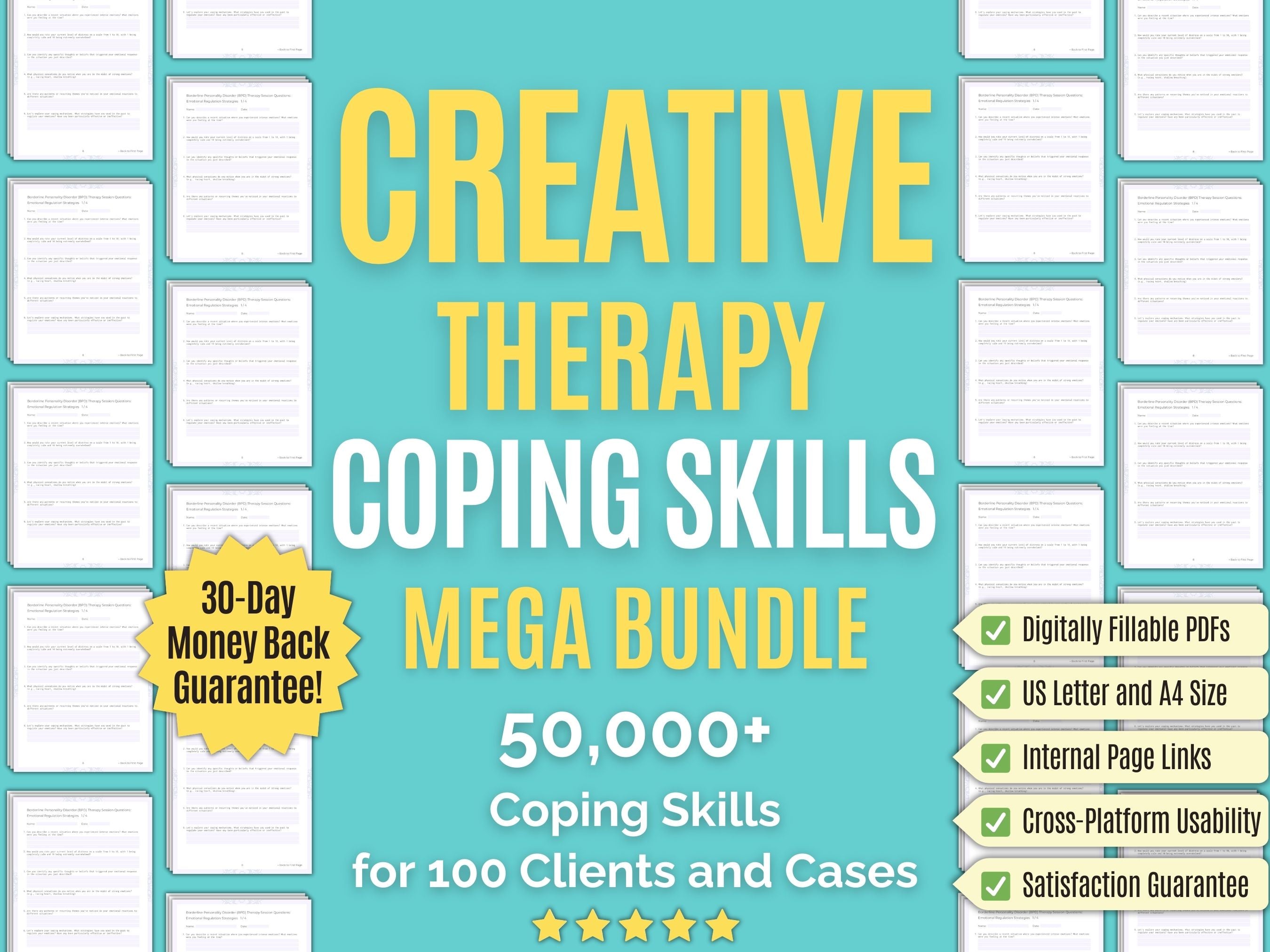 Creative Therapy Coping Skills Workbooks Mega Bundle – Karlstein Publishing