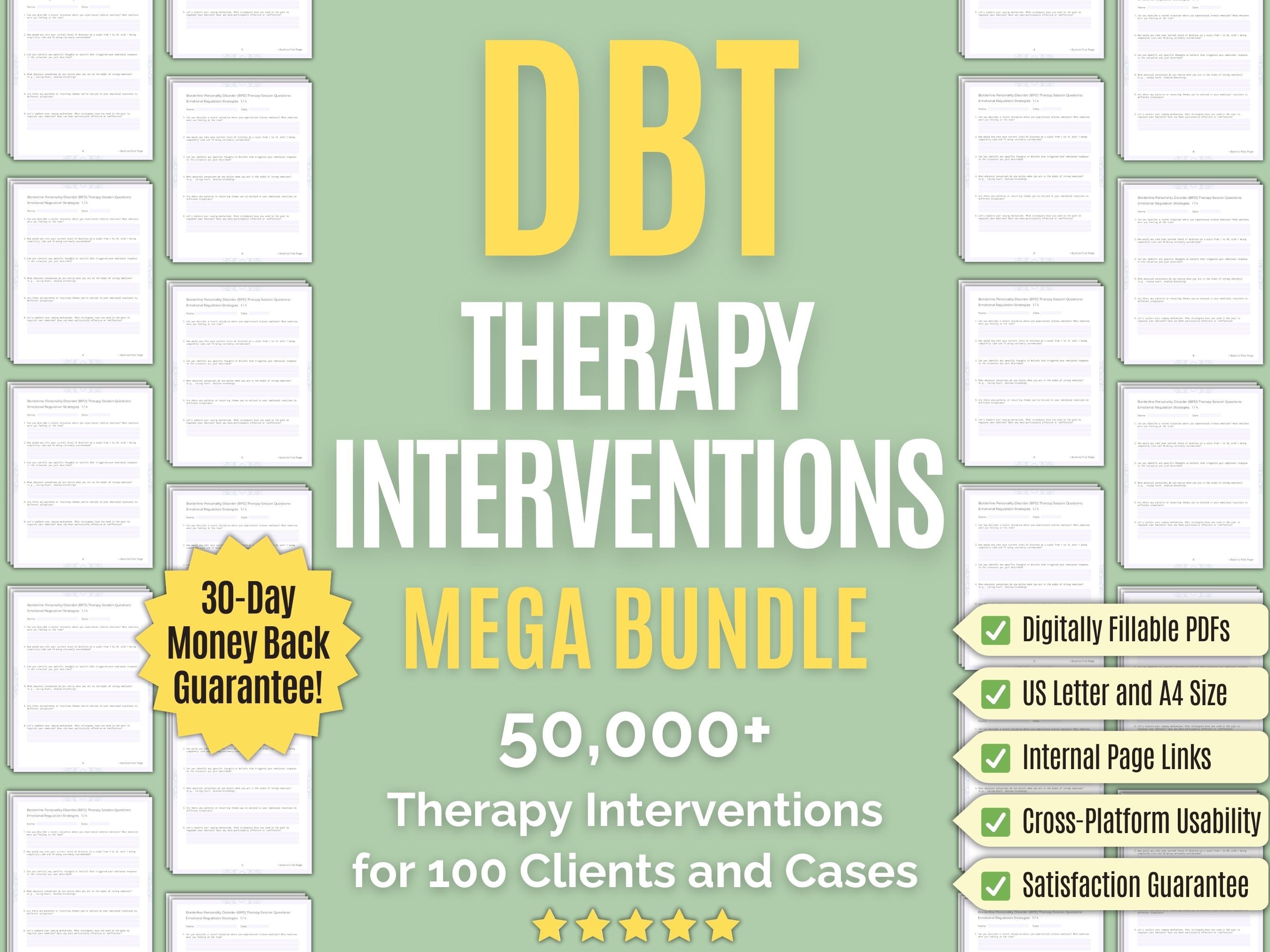 Dialectical Behavior Therapy (DBT) Interventions Workbooks Mega Bundle ...