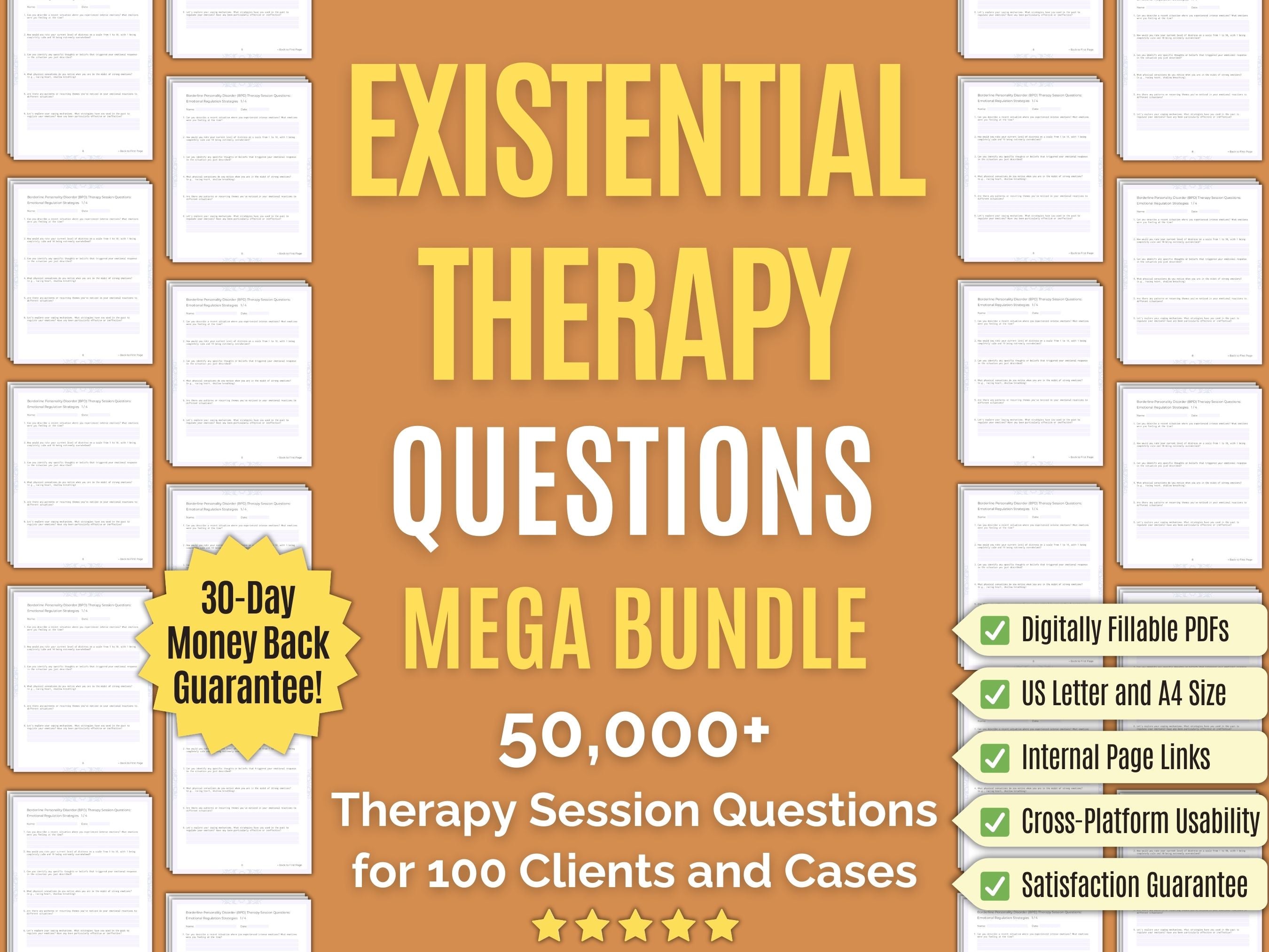 Existential Therapy Session Questions Workbooks Mega Bundle – Karlstein ...