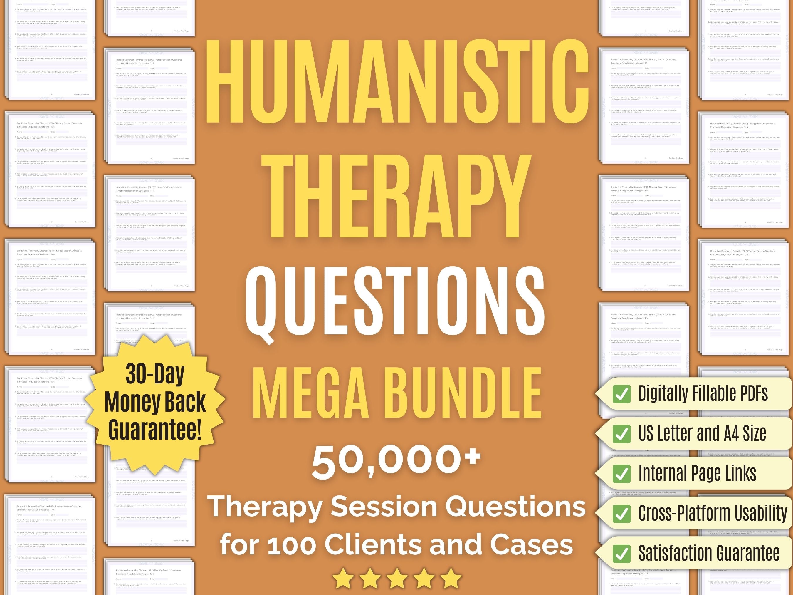 Humanistic Therapy Session Questions Workbooks Mega Bundle – Karlstein ...