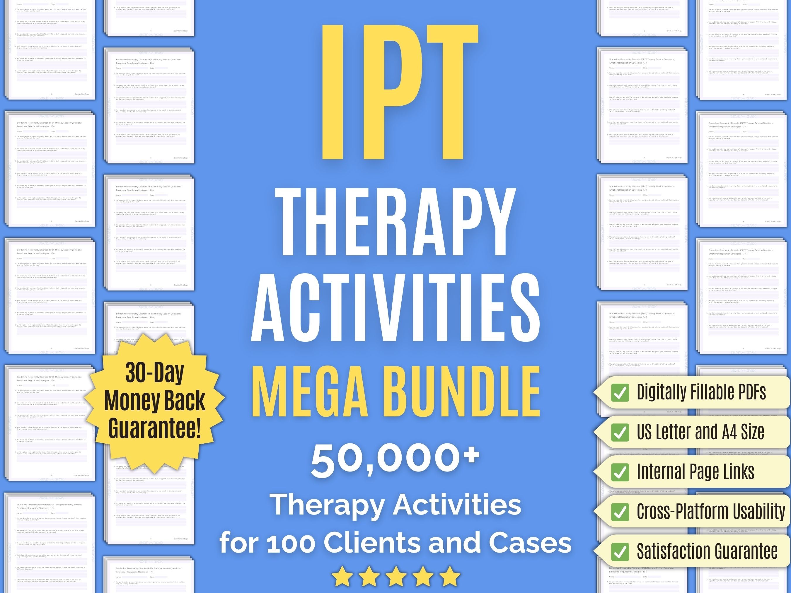 Interpersonal Therapy (IPT) Session Activities Workbooks Mega Bundle ...