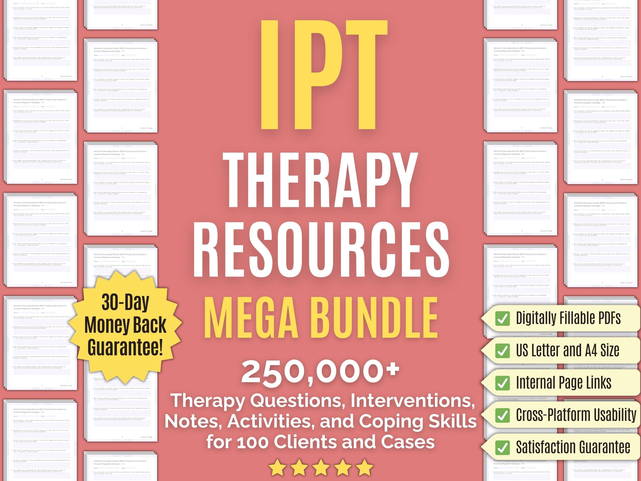 Interpersonal Therapy (IPT) Resources Workbooks Mega Bundle – Karlstein ...