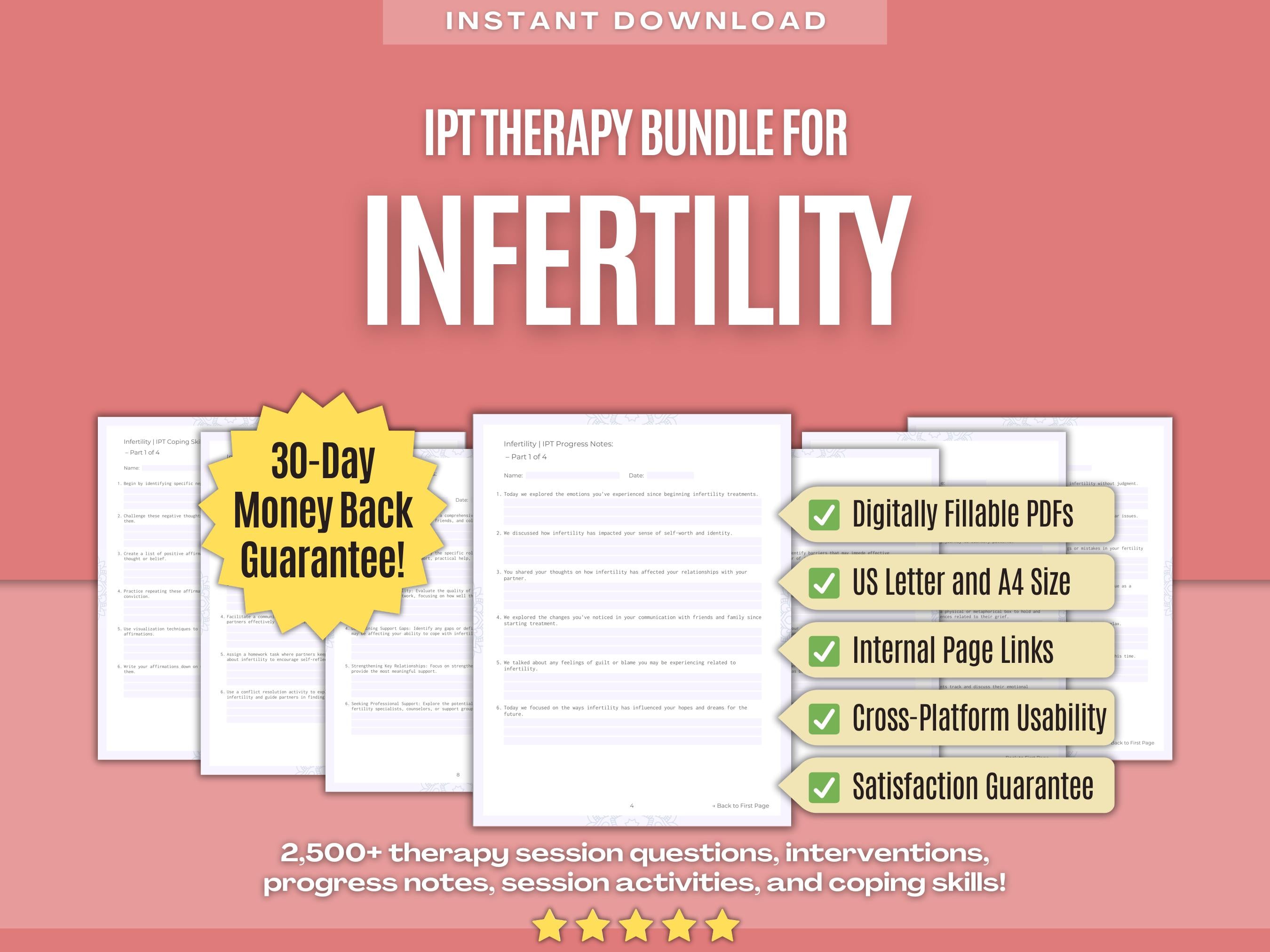 Infertility Interpersonal Therapy (IPT) Resources Workbooks Bundle ...