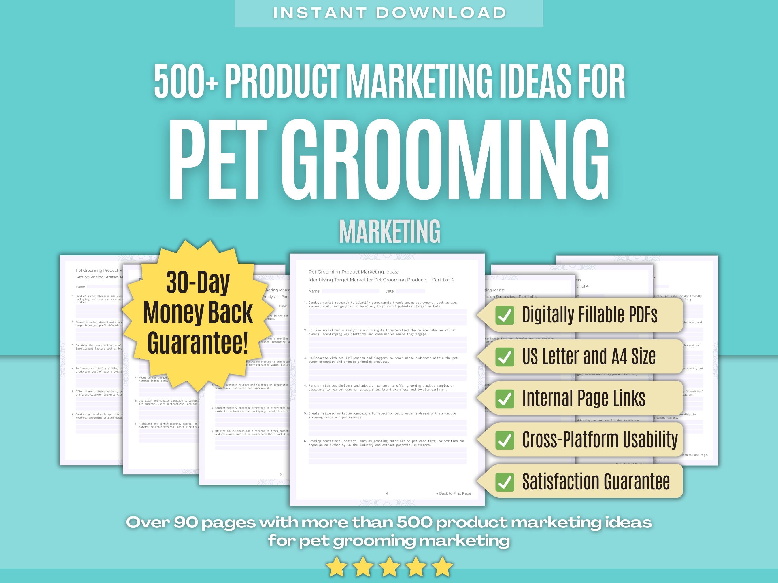 500+ Pet Grooming Product Marketing Ideas Workbook | Karlstein Publishing