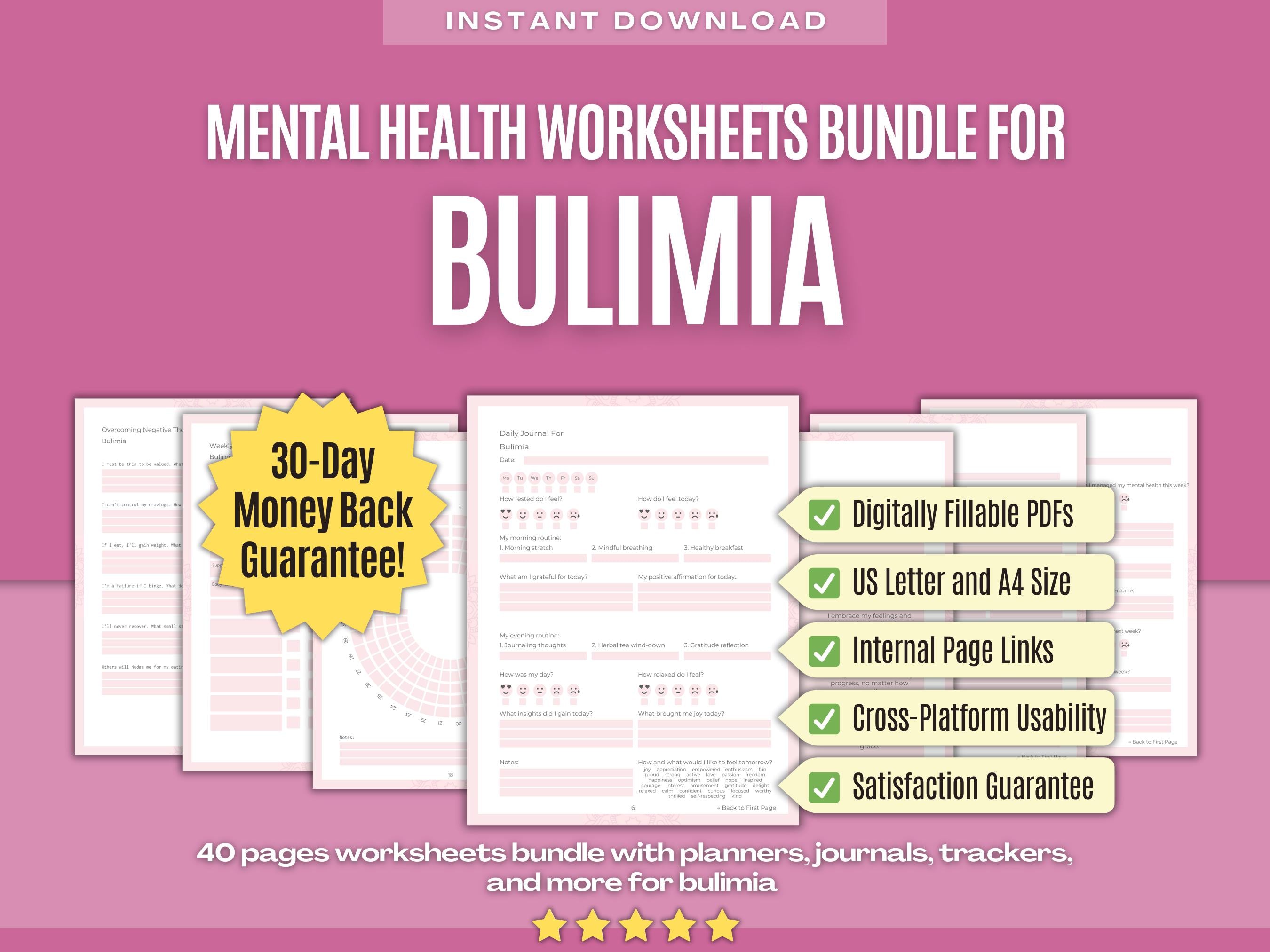Bulimia PDF Worksheets Bundle | Karlstein Publishing