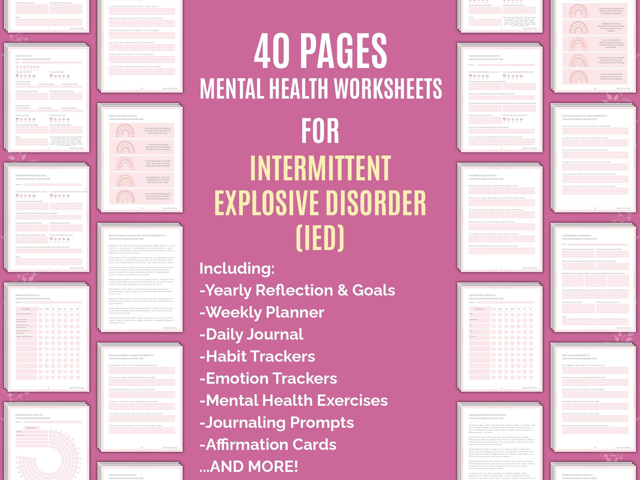 Intermittent Explosive Disorder PDF Worksheets Bundle | Karlstein ...