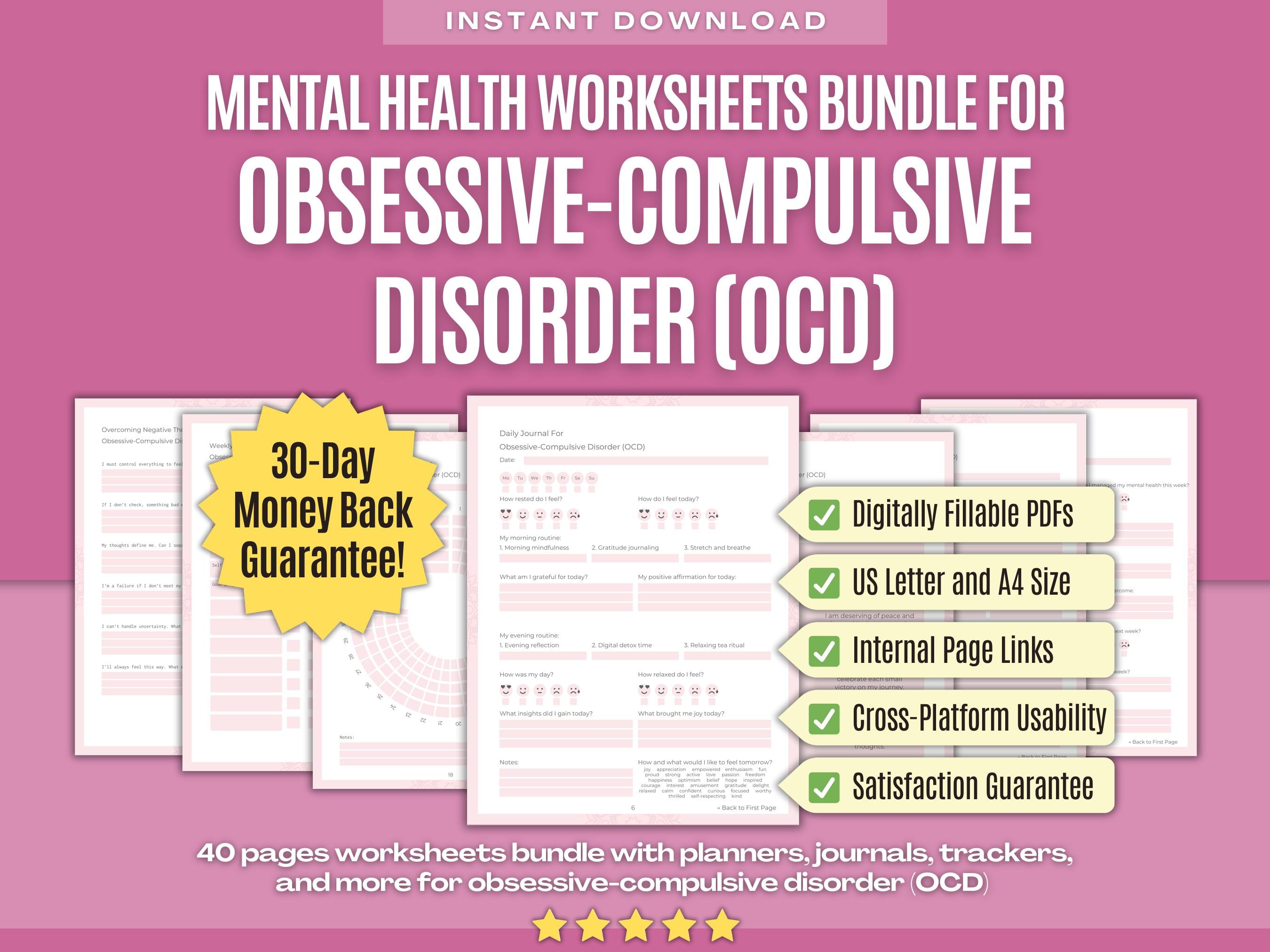 Obsessive-Compulsive Disorder PDF Worksheets Bundle | Karlstein Publishing