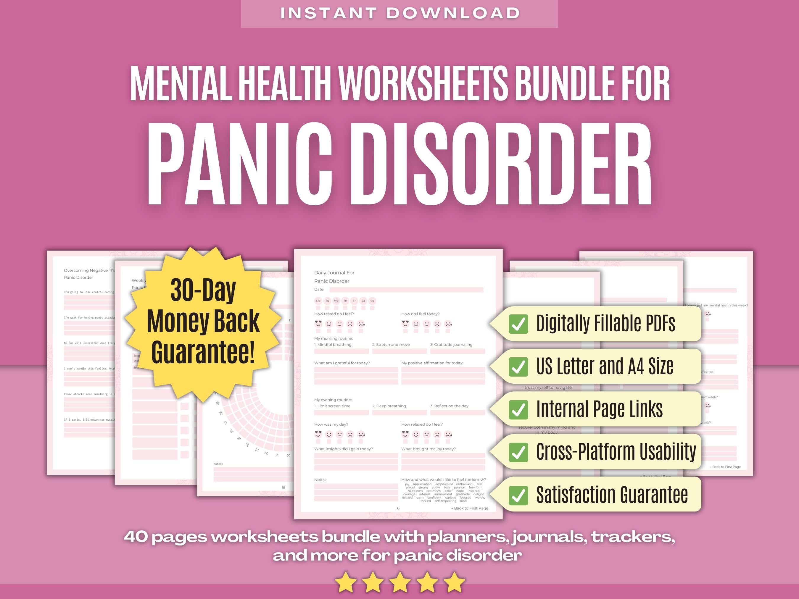 Panic Disorder PDF Worksheets Bundle | Karlstein Publishing