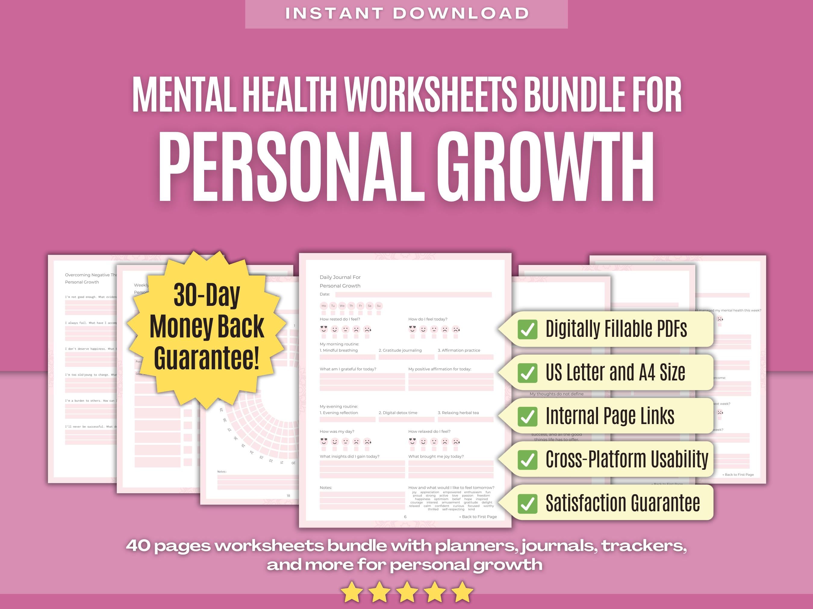 Personal Growth PDF Worksheets Bundle | Karlstein Publishing