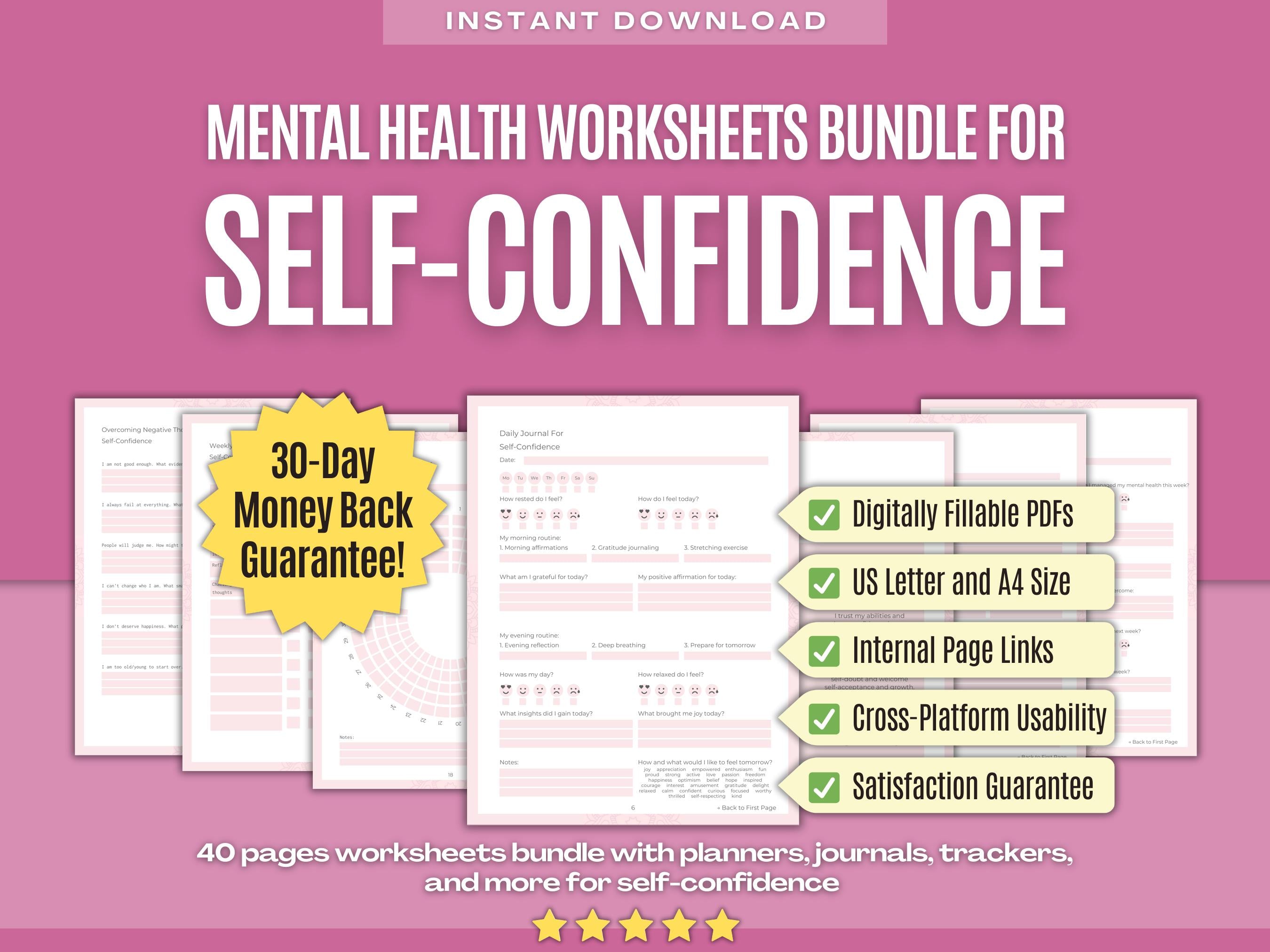 Self-Confidence PDF Worksheets Bundle | Karlstein Publishing