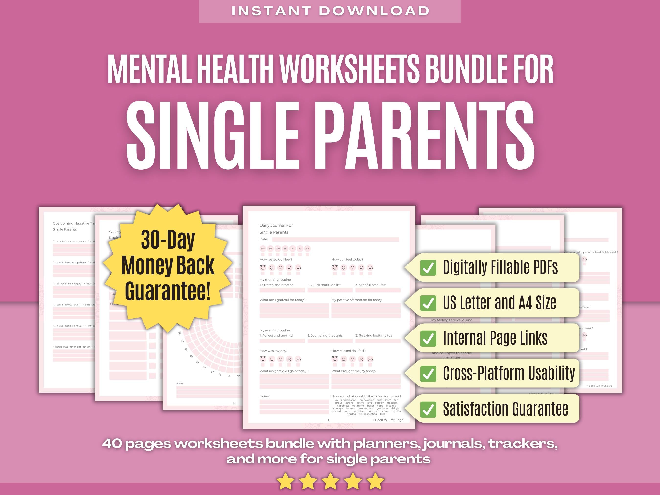Single Parents PDF Worksheets Bundle | Karlstein Publishing