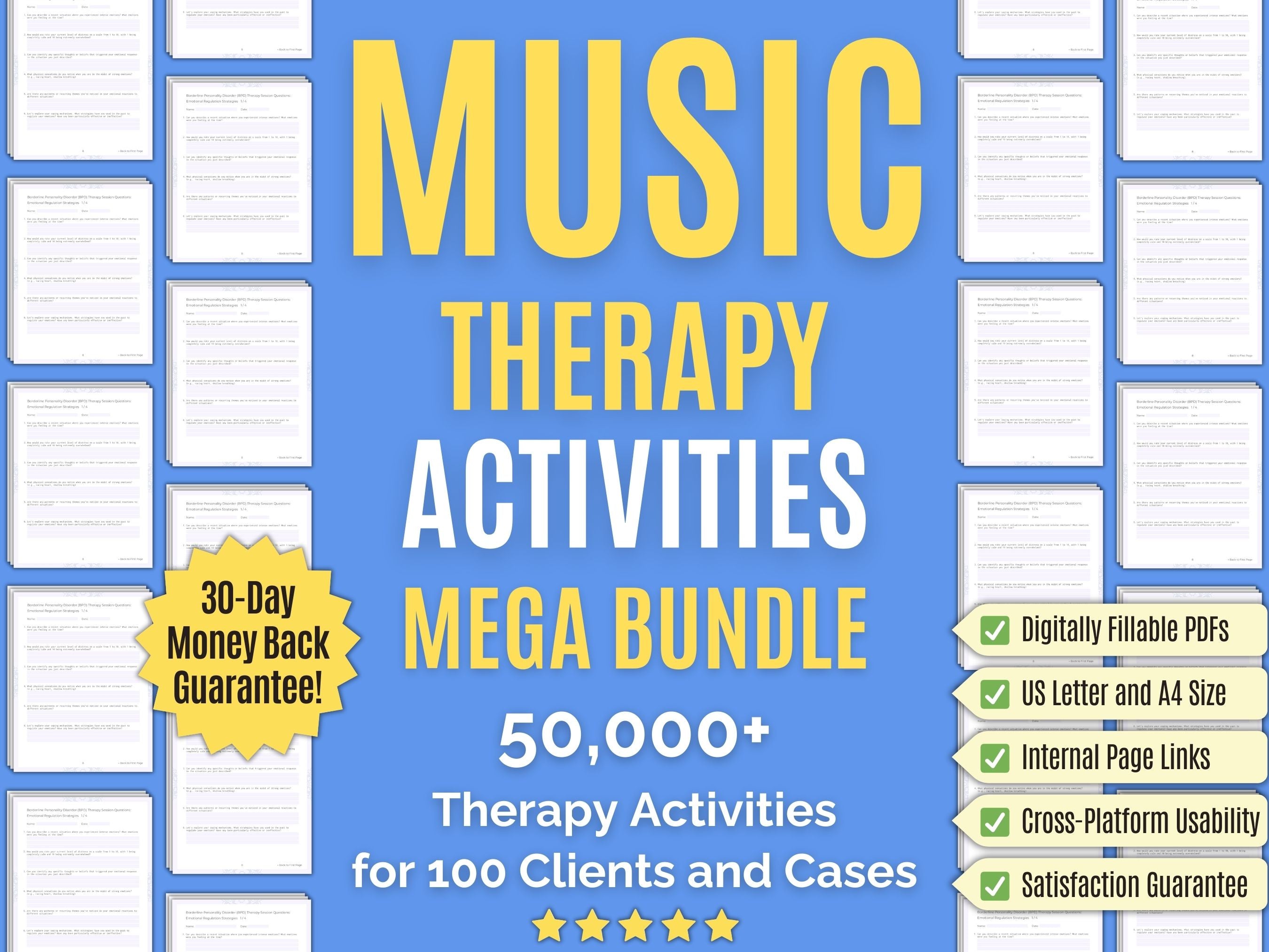 Music Therapy Session Activities Workbooks Mega Bundle – Karlstein ...