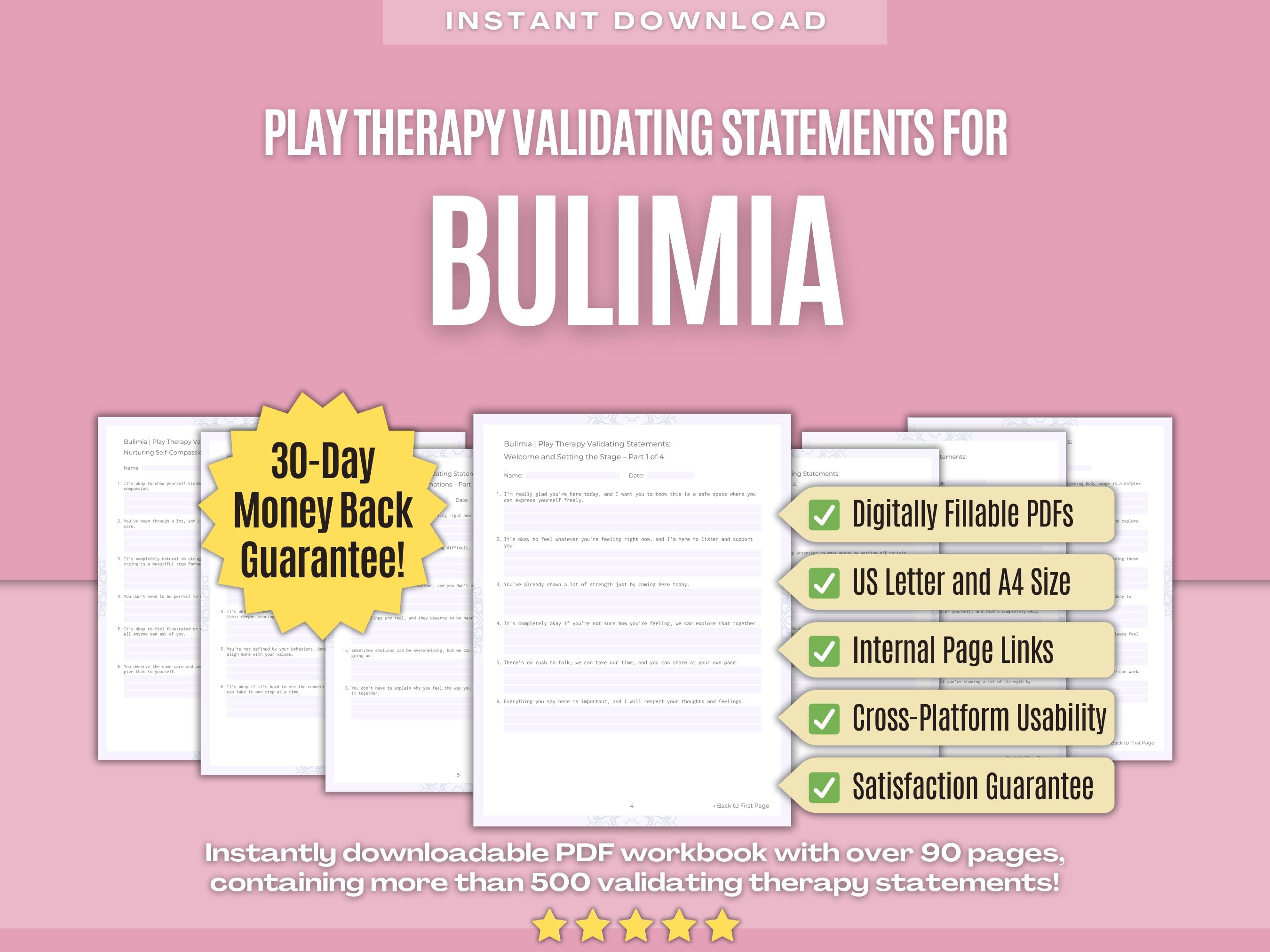 Bulimia Play Therapy Validating Statements Workbook – Karlstein Publishing