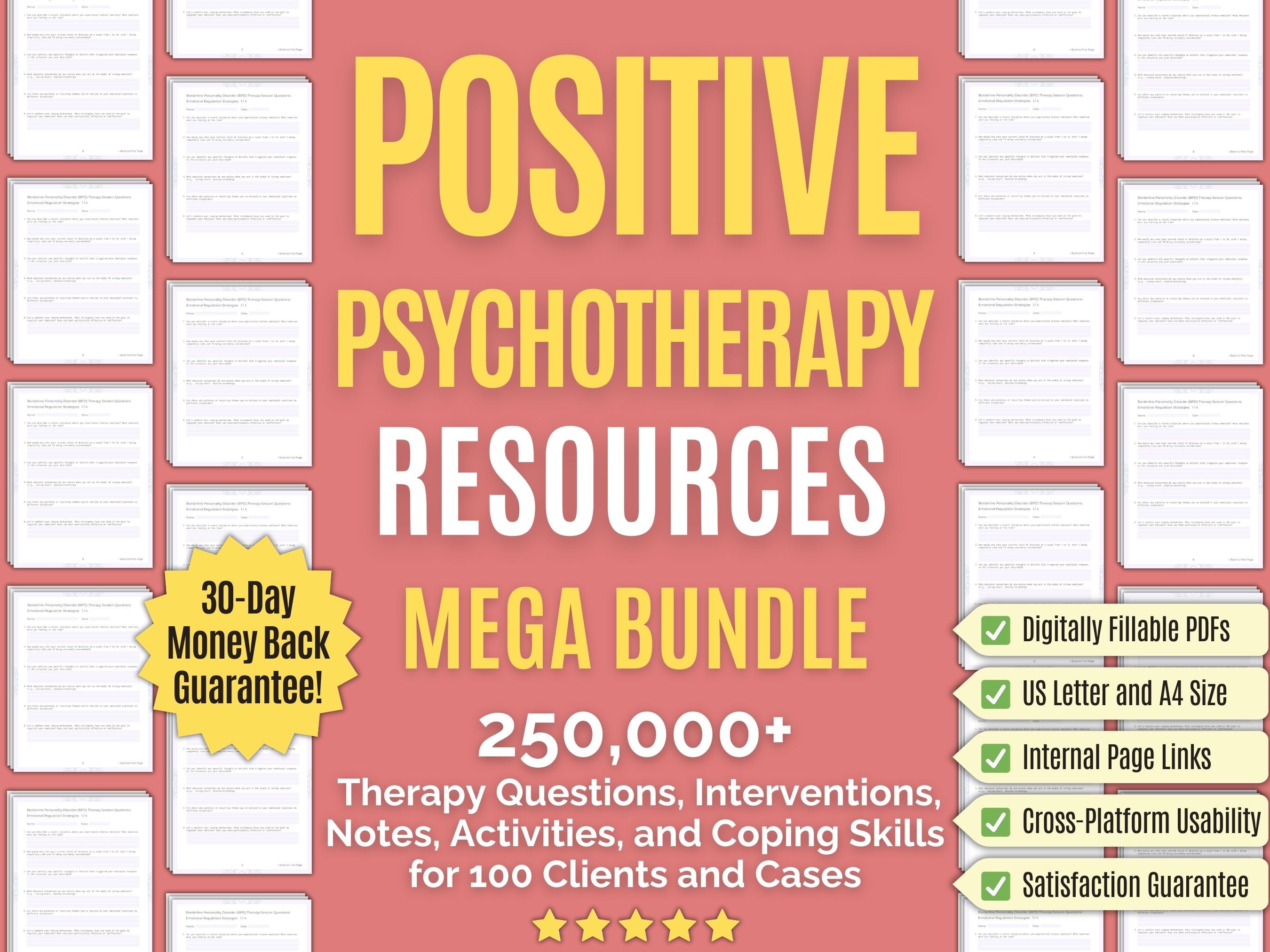 Positive Psychotherapy Resources Workbooks Mega Bundle – Karlstein ...