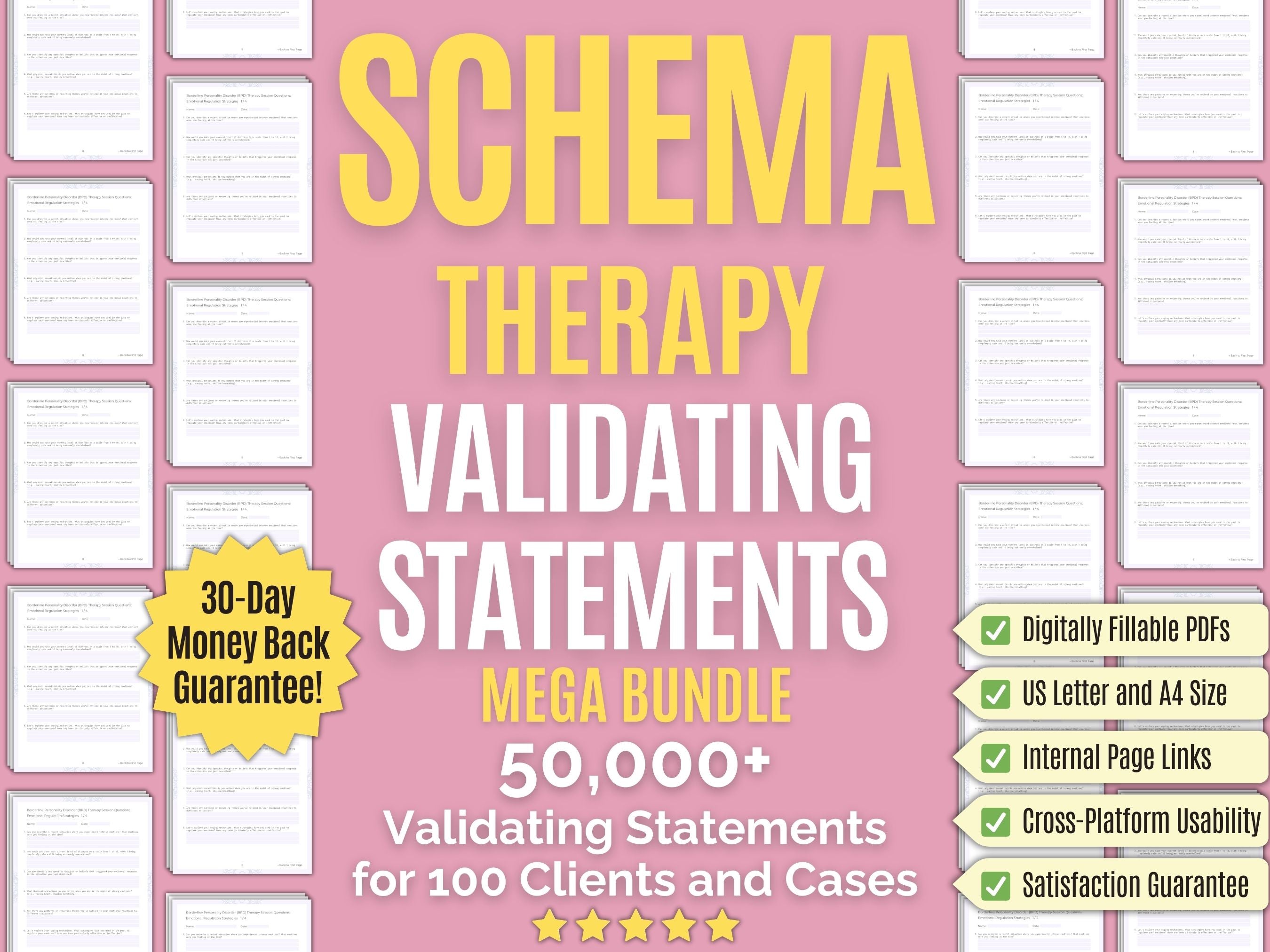 Schema Therapy Validating Statements Workbooks Mega Bundle – Karlstein ...