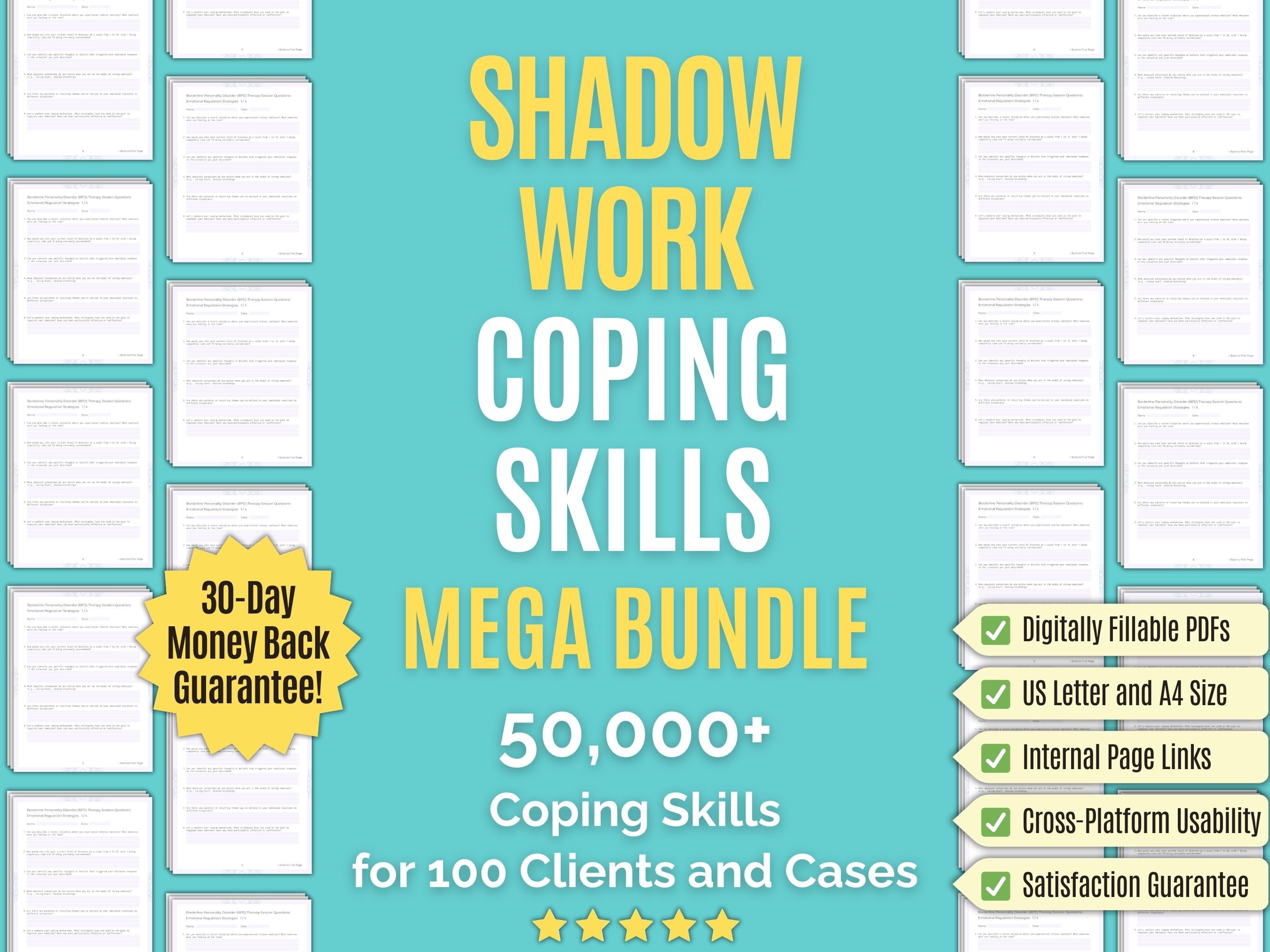 Shadow Work Coping Skills Workbooks Mega Bundle | Karlstein Publishing