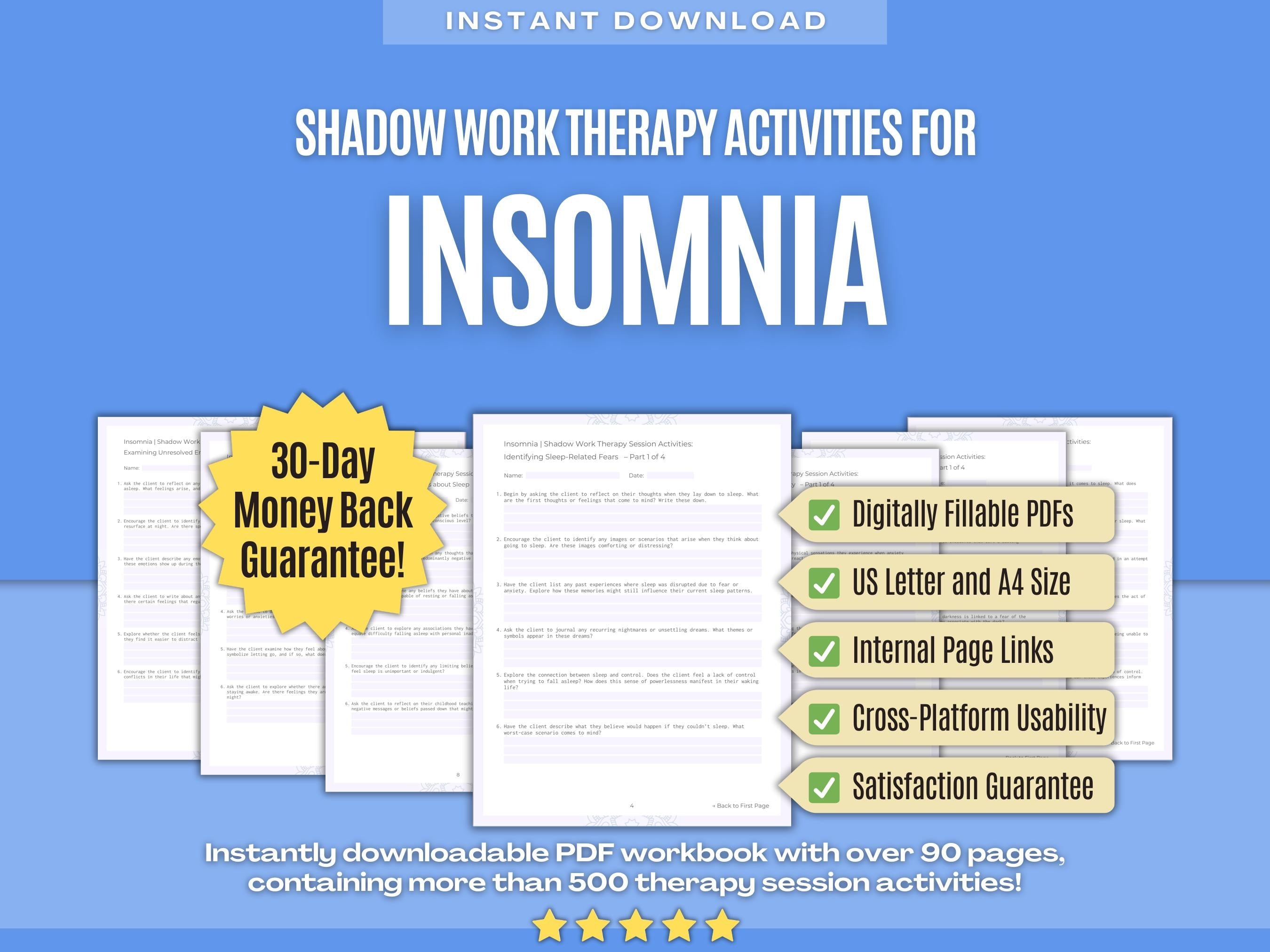 Insomnia Shadow Work Therapy Session Activities Workbook – Karlstein ...