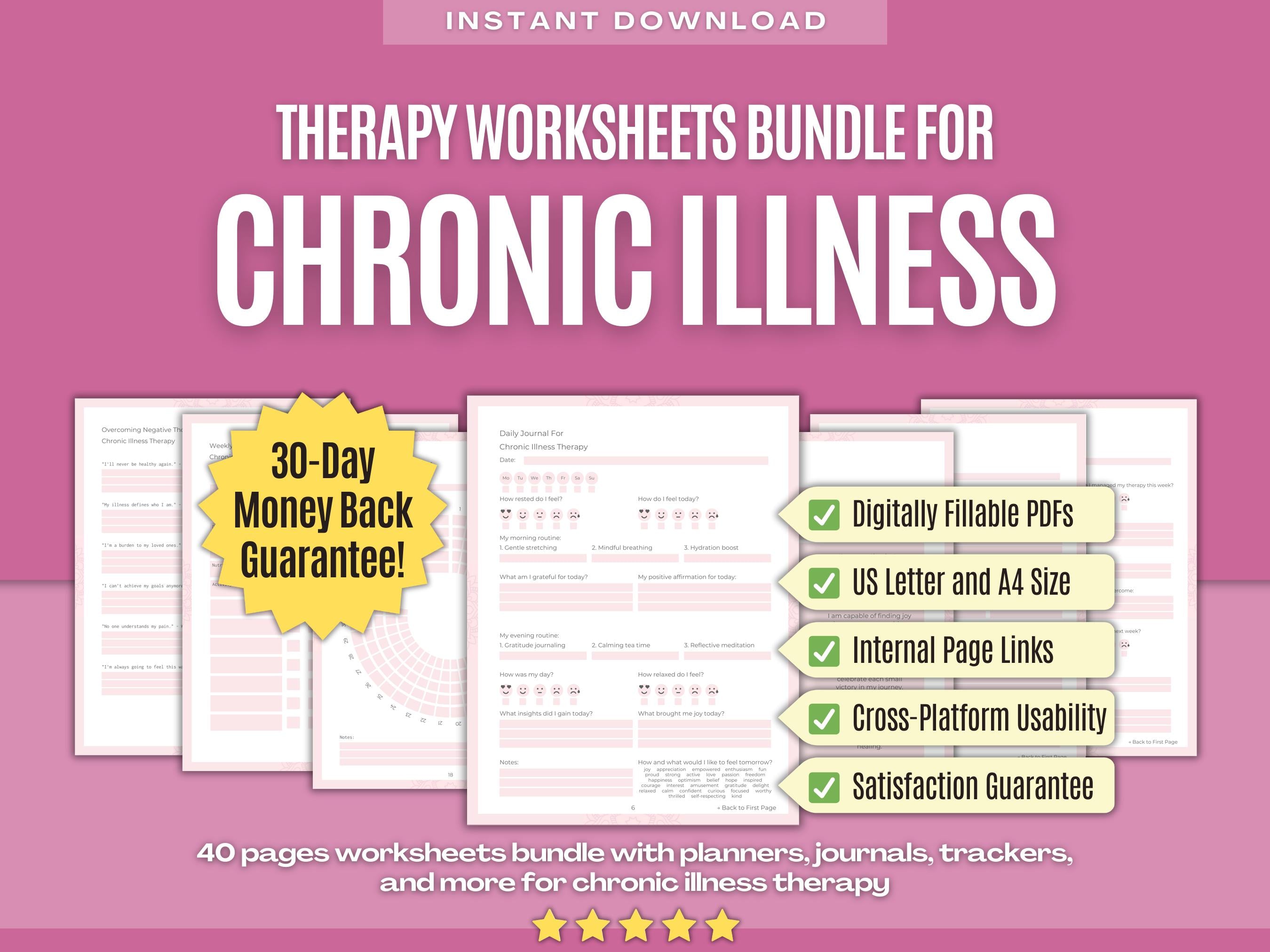 Chronic Illness PDF Worksheets Bundle | Karlstein Publishing