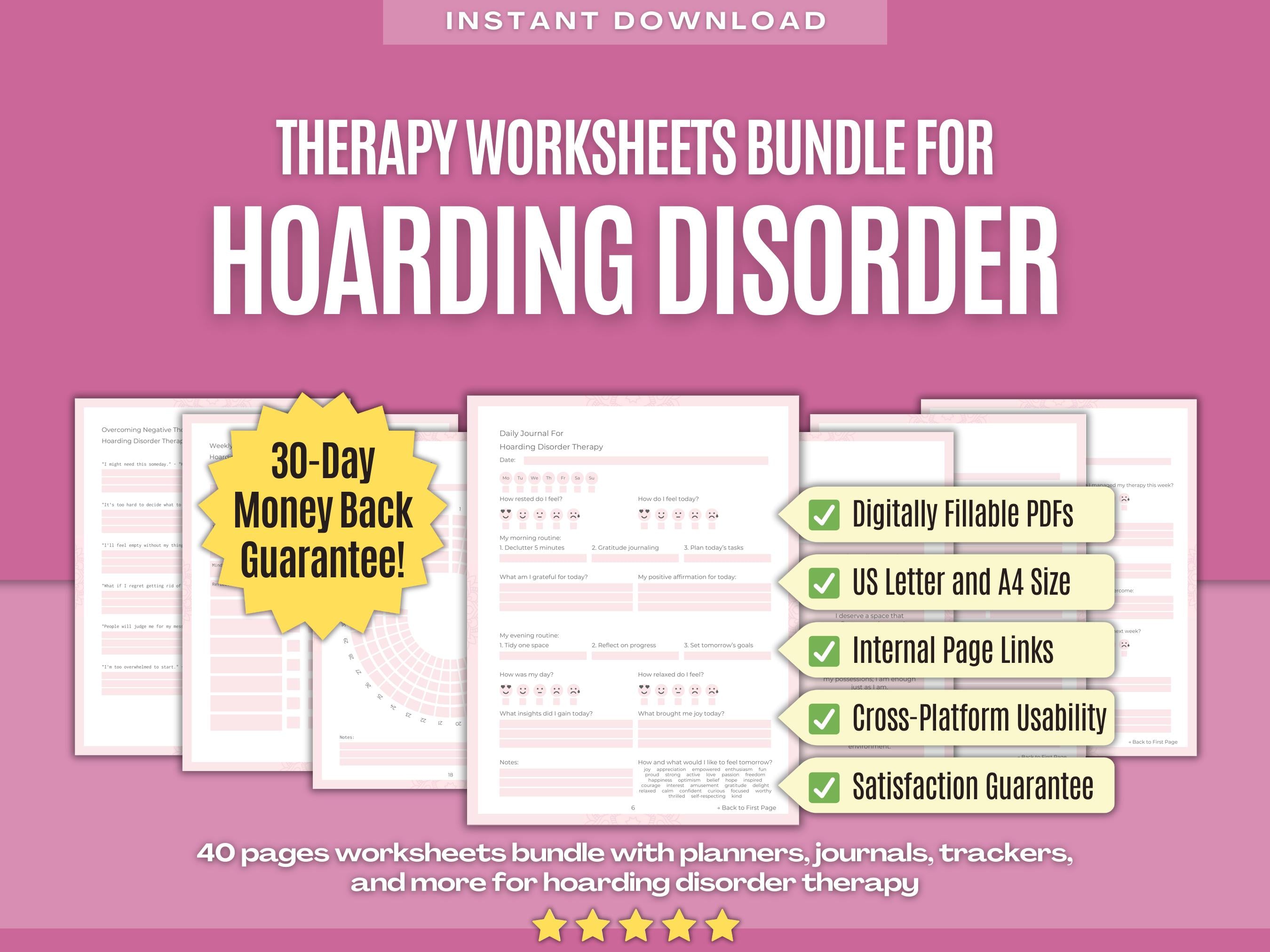 Hoarding Disorder PDF Worksheets Bundle | Karlstein Publishing