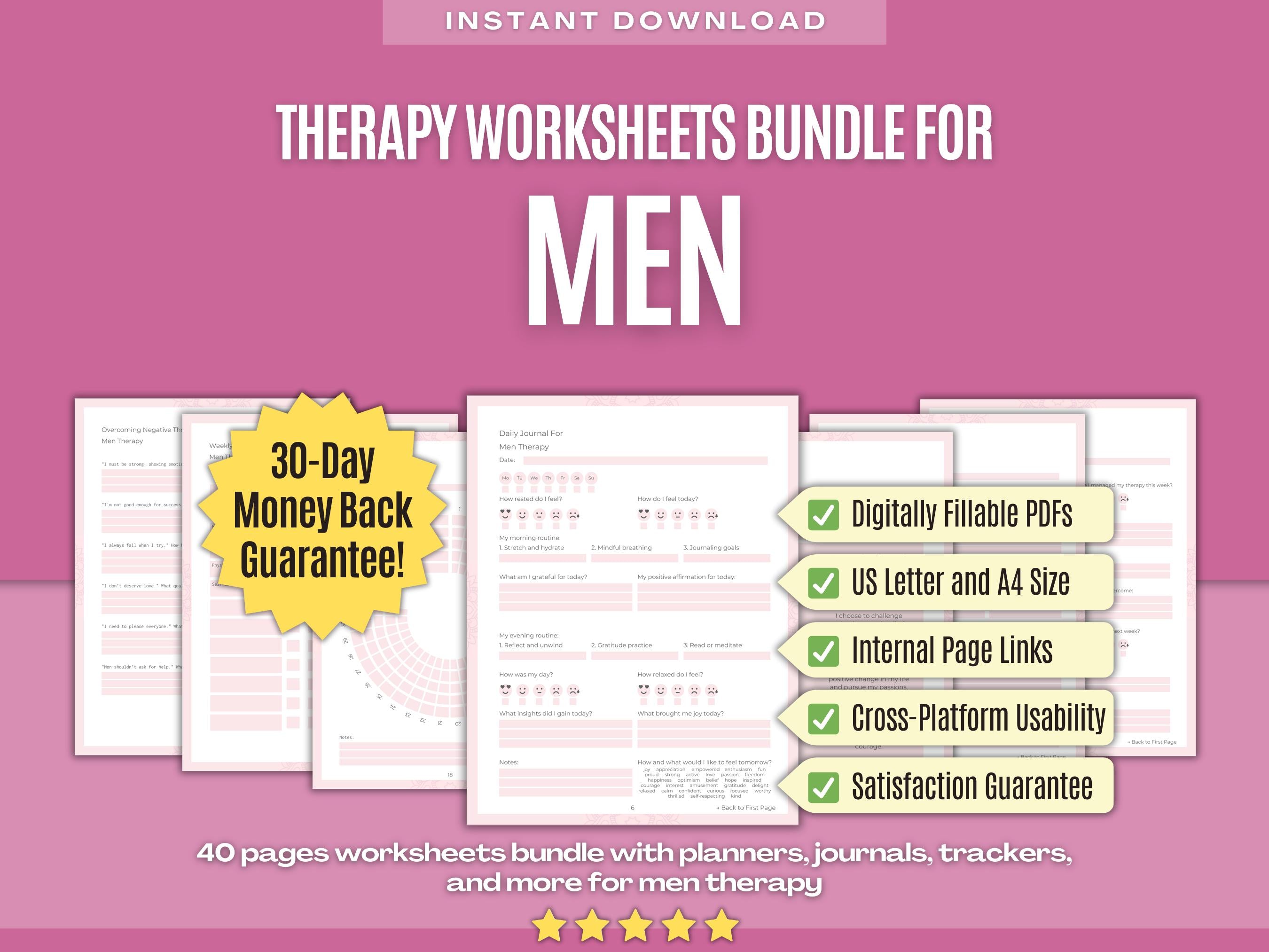 Men PDF Worksheets Bundle | Karlstein Publishing
