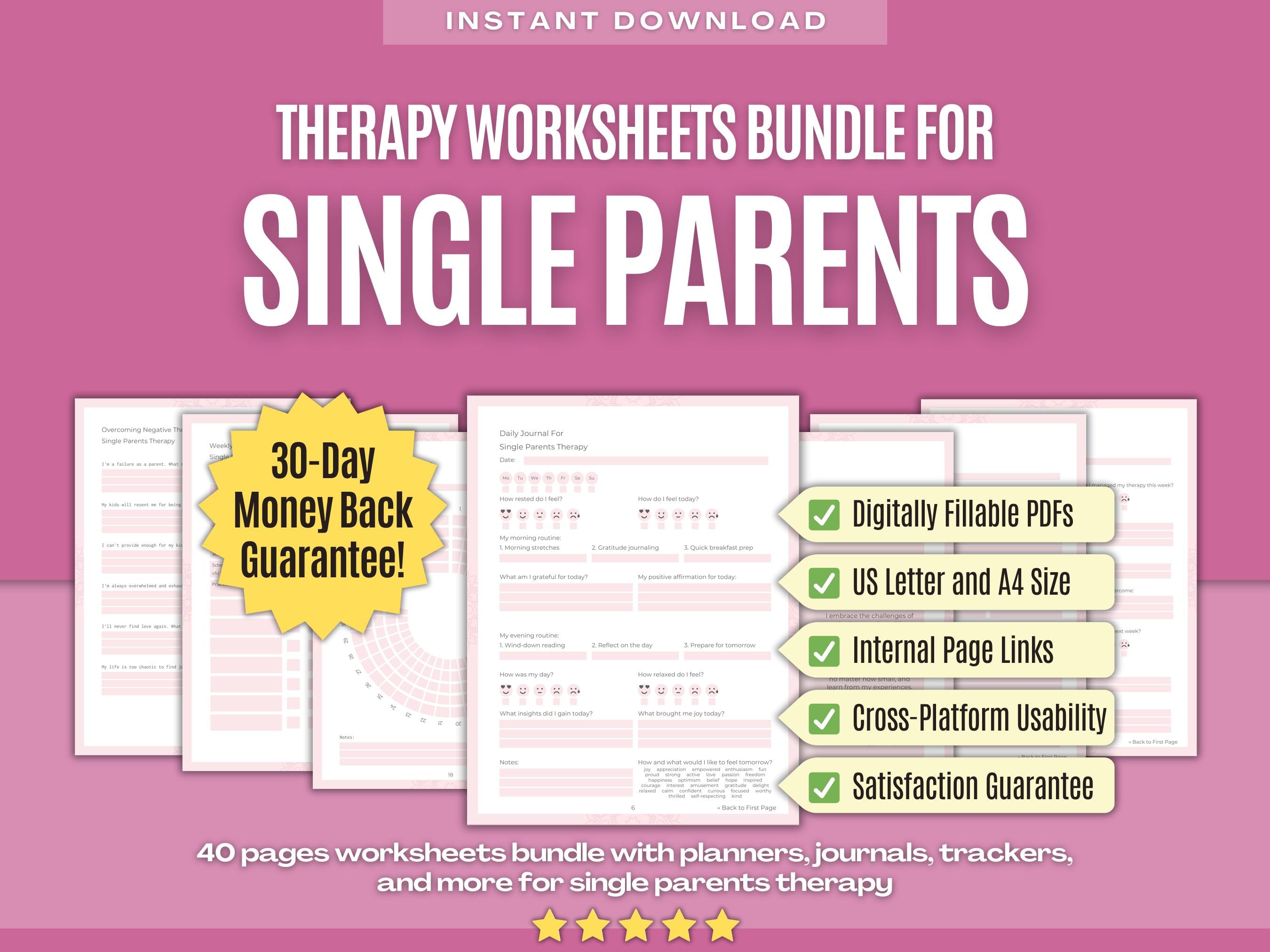 Single Parents PDF Worksheets Bundle | Karlstein Publishing