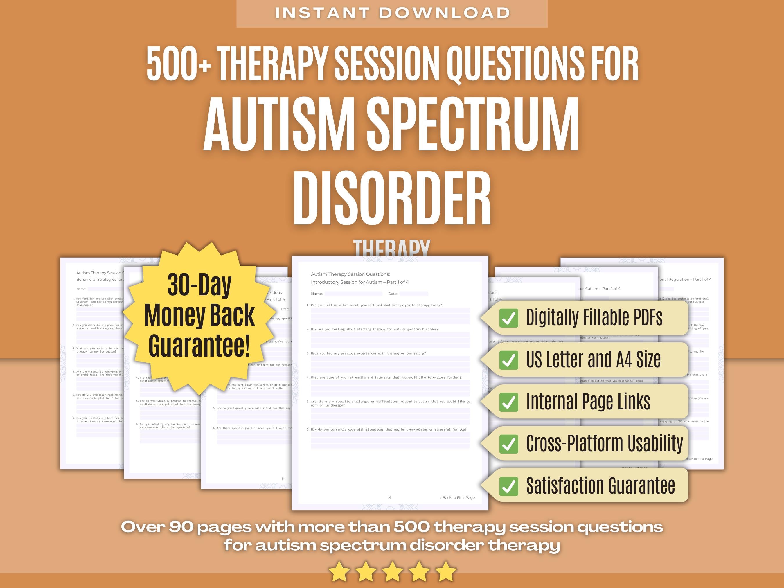 500+ Autism Therapy Session Questions Workbook | Karlstein Publishing
