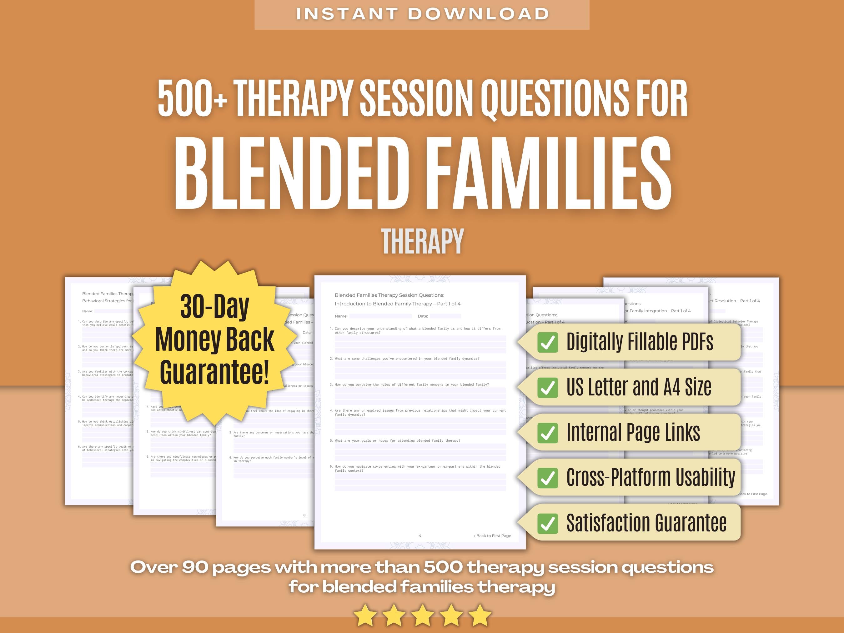 500+ Blended Families Therapy Session Questions Workbook | Karlstein ...