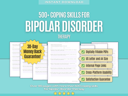 500+ Bipolar Disorder Coping Skills Workbook | Karlstein Publishing